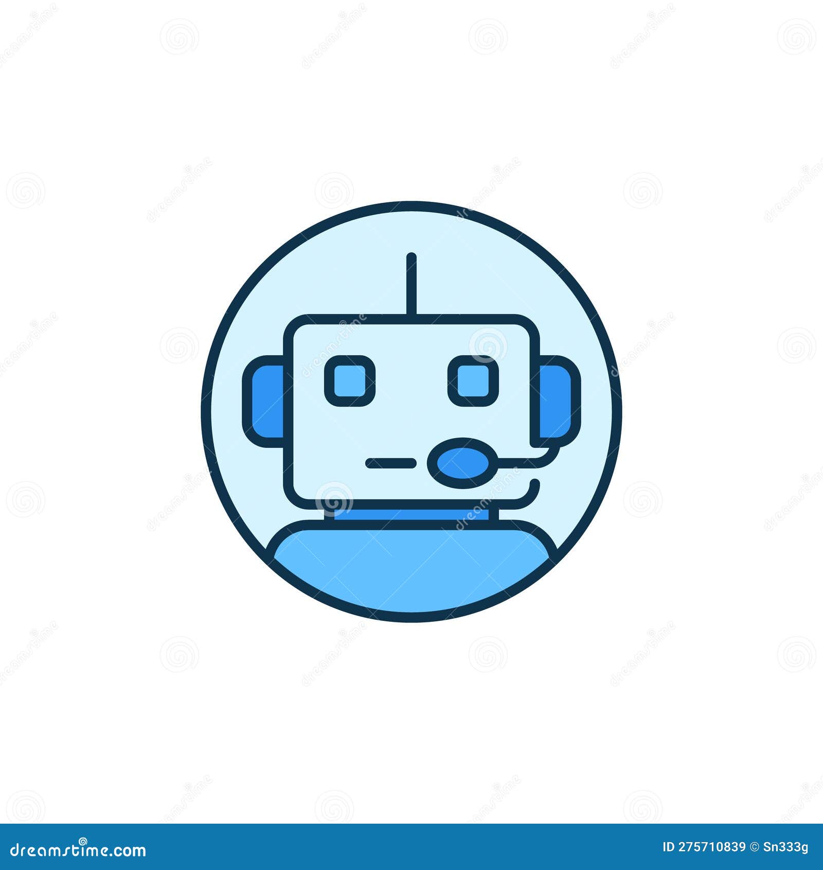Circle with Robot Chatbot Vector Concept Colored Icon Stock ...