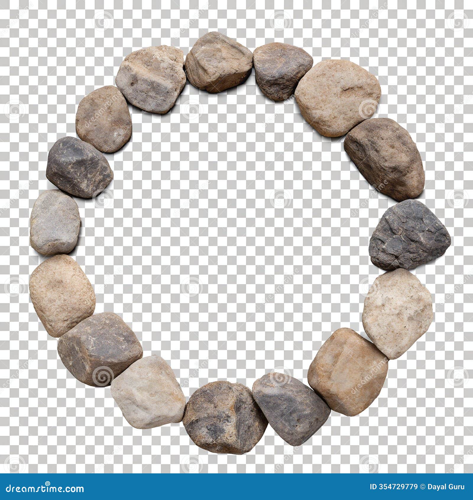 Circle of Rocks Isolated on Transparent Background Stock Illustration ...