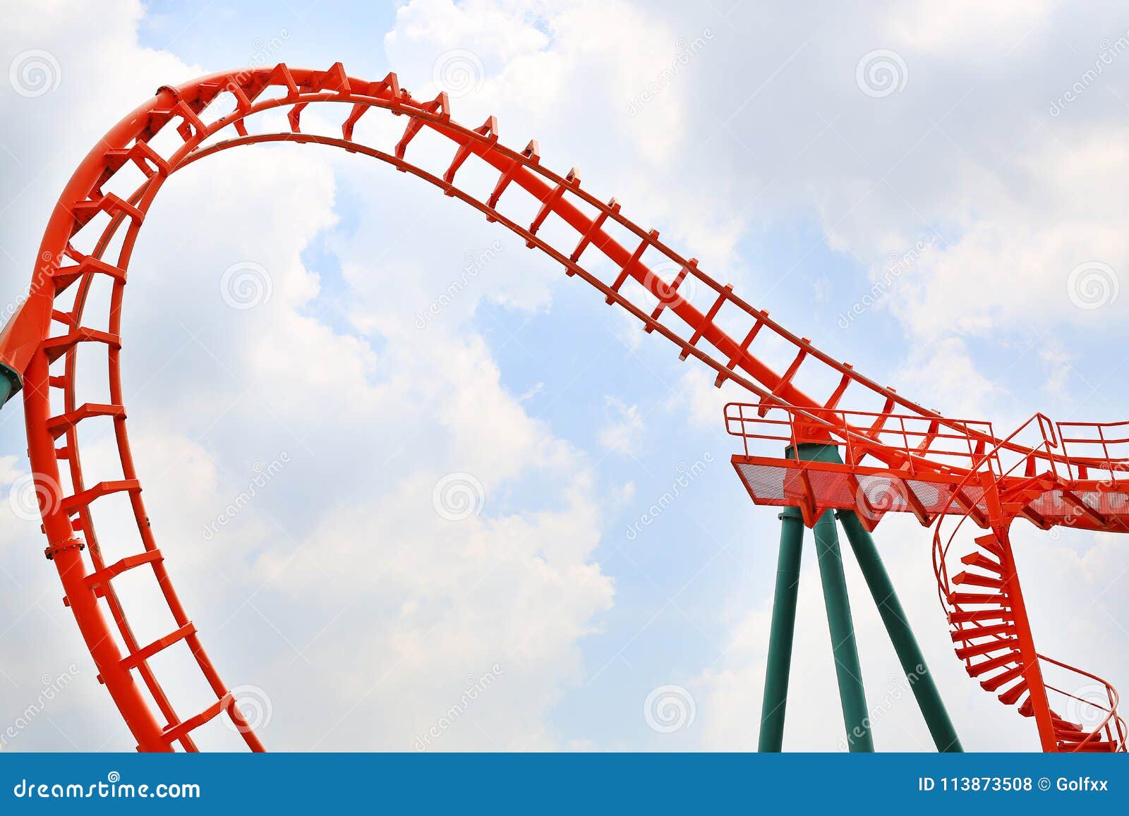Circle Roller Coaster Track Stock Photo - Image of adventure, carnival ...