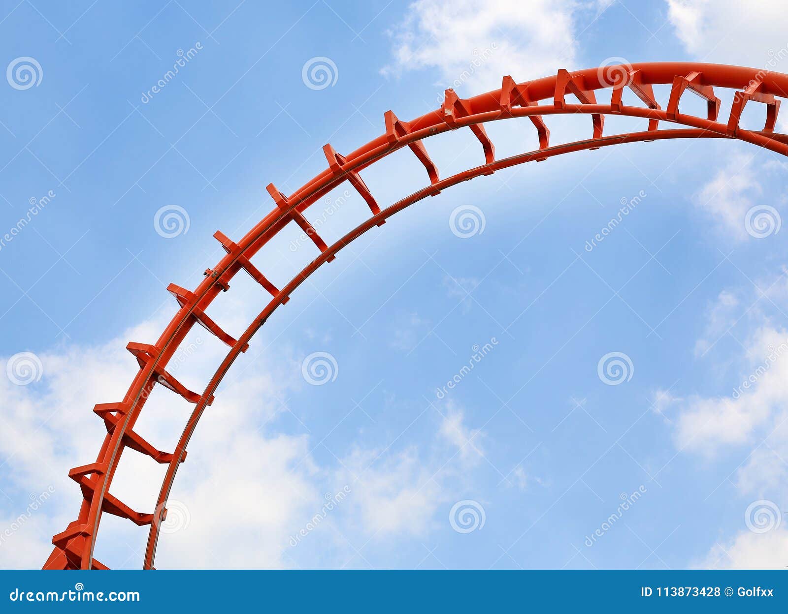 Circle Roller Coaster Track Stock Photo - Image of amusement, festival ...