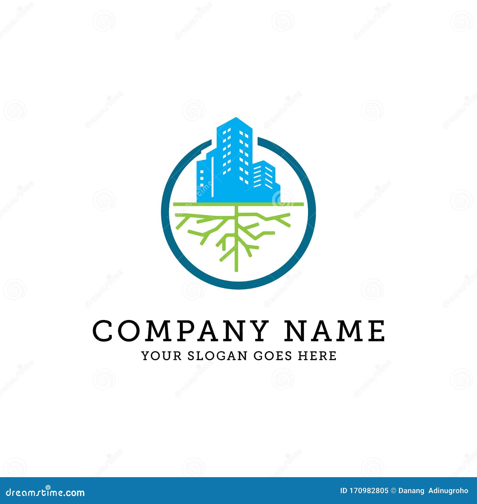 Circle Root City Logo Design, Building Foundation Logo Vector ...