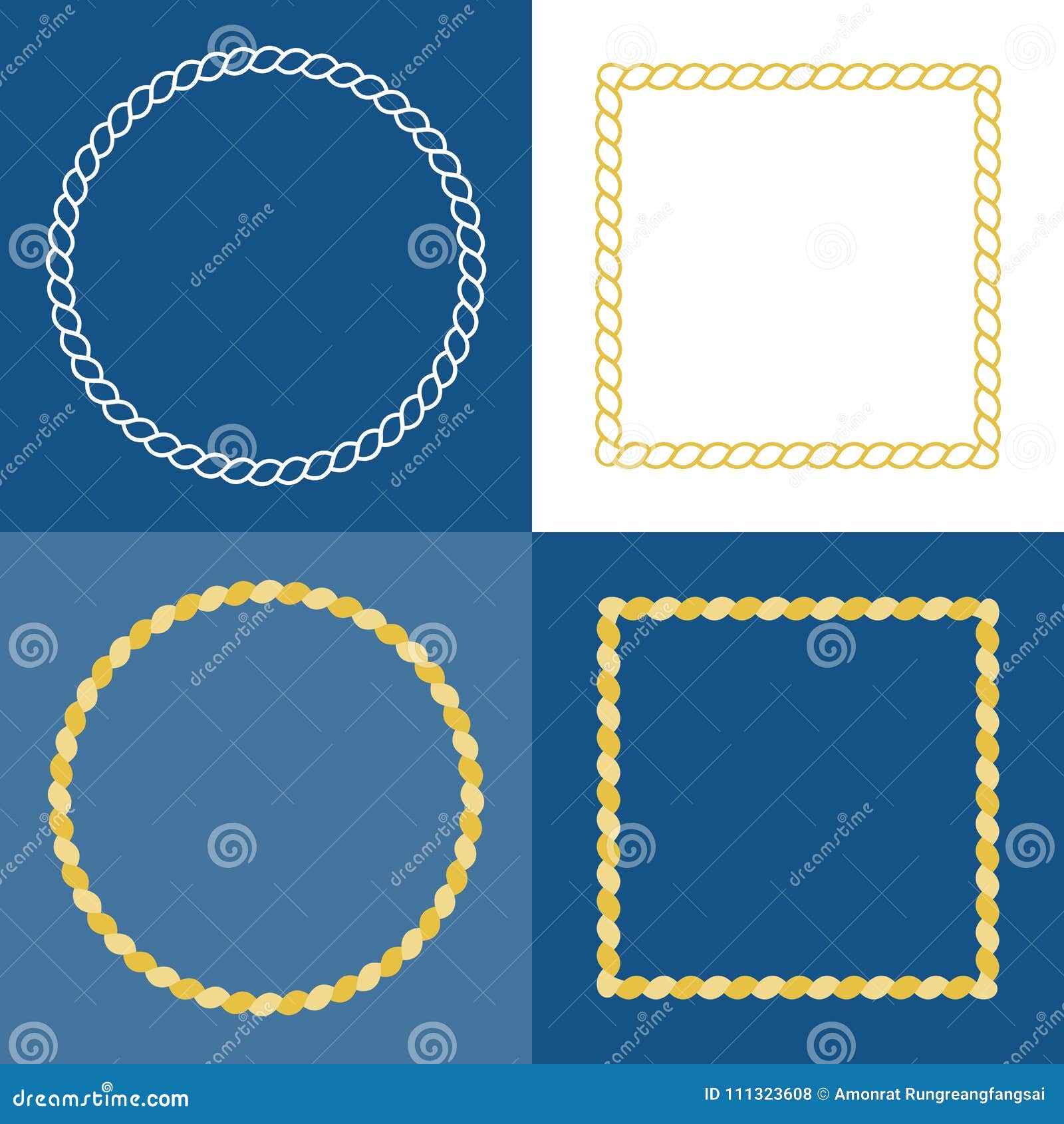Blue Circle Frame Border Design Modern Ornamental Circle Frame Border