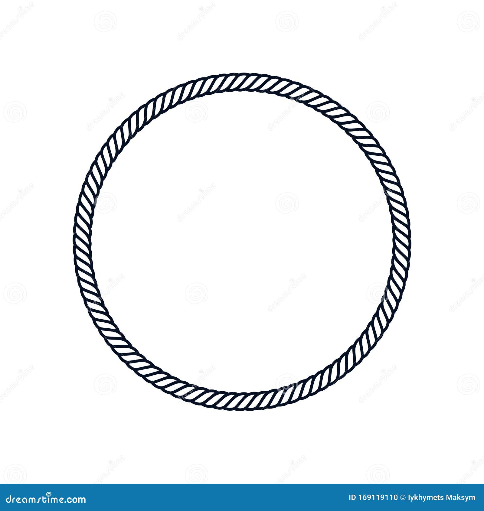 Circle Rope Frame -Endless Rope Loop Isolated On White, Including ...