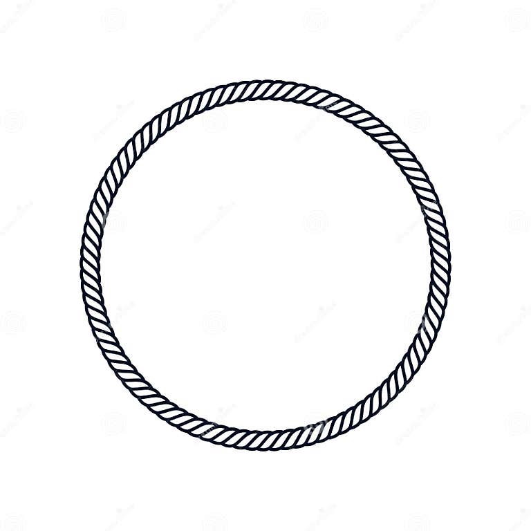 Circle Rope Frame -Endless Rope Loop Isolated on White, Including ...