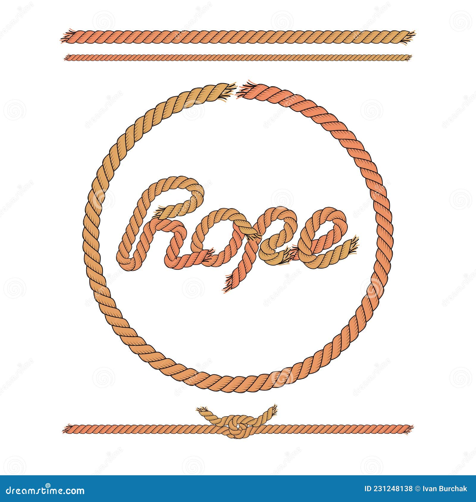Circle Rope Frame. Vector Illustration Stock Vector - Illustration of ...