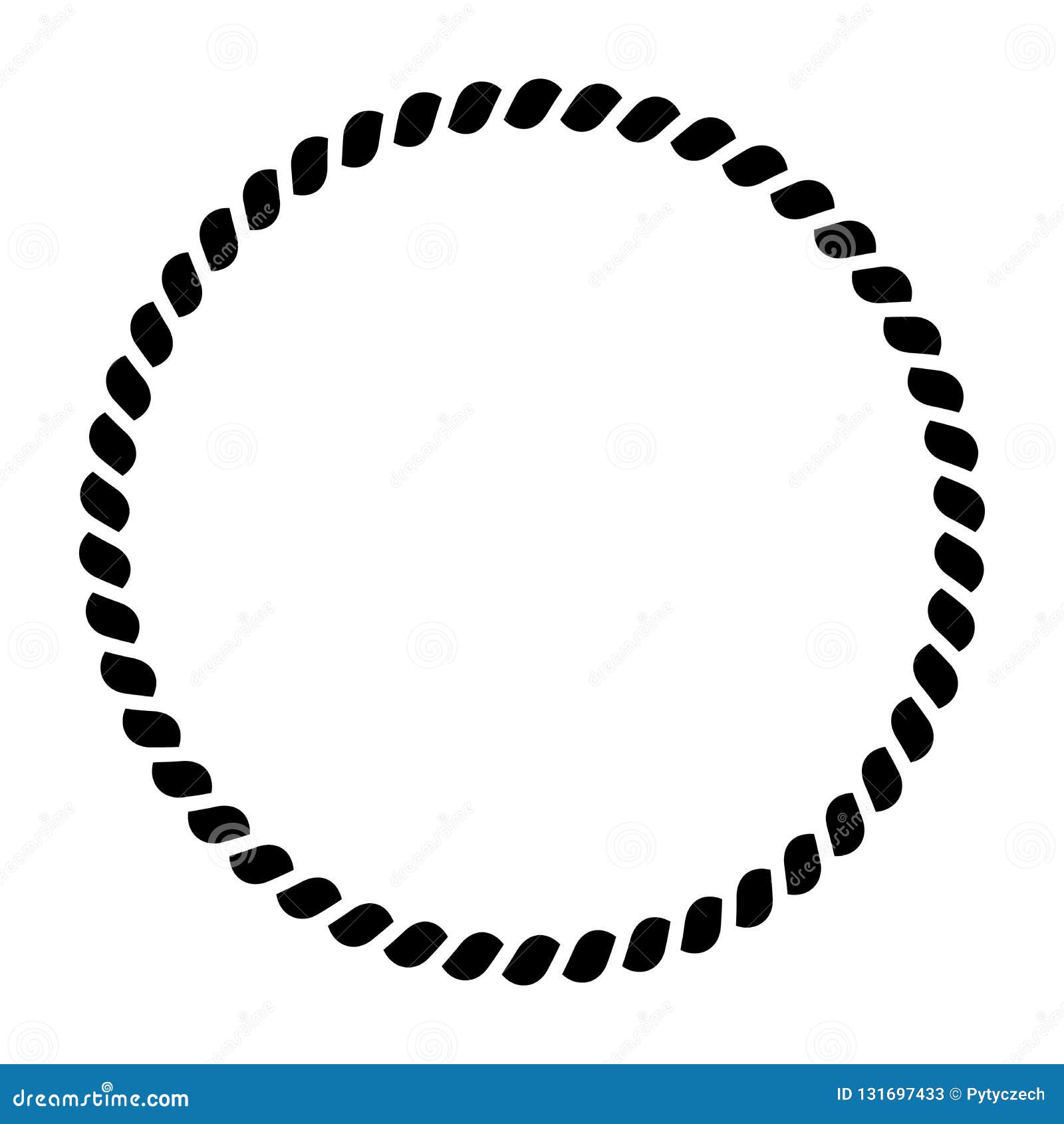 Circle Rope Frame -Endless Rope Loop Isolated On White, Including ...