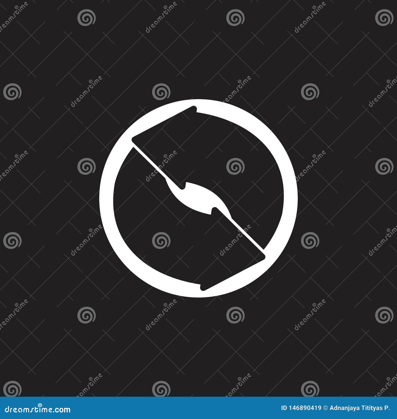 Circle Rotate Arrow Negative Space Vector Stock Vector - Illustration ...