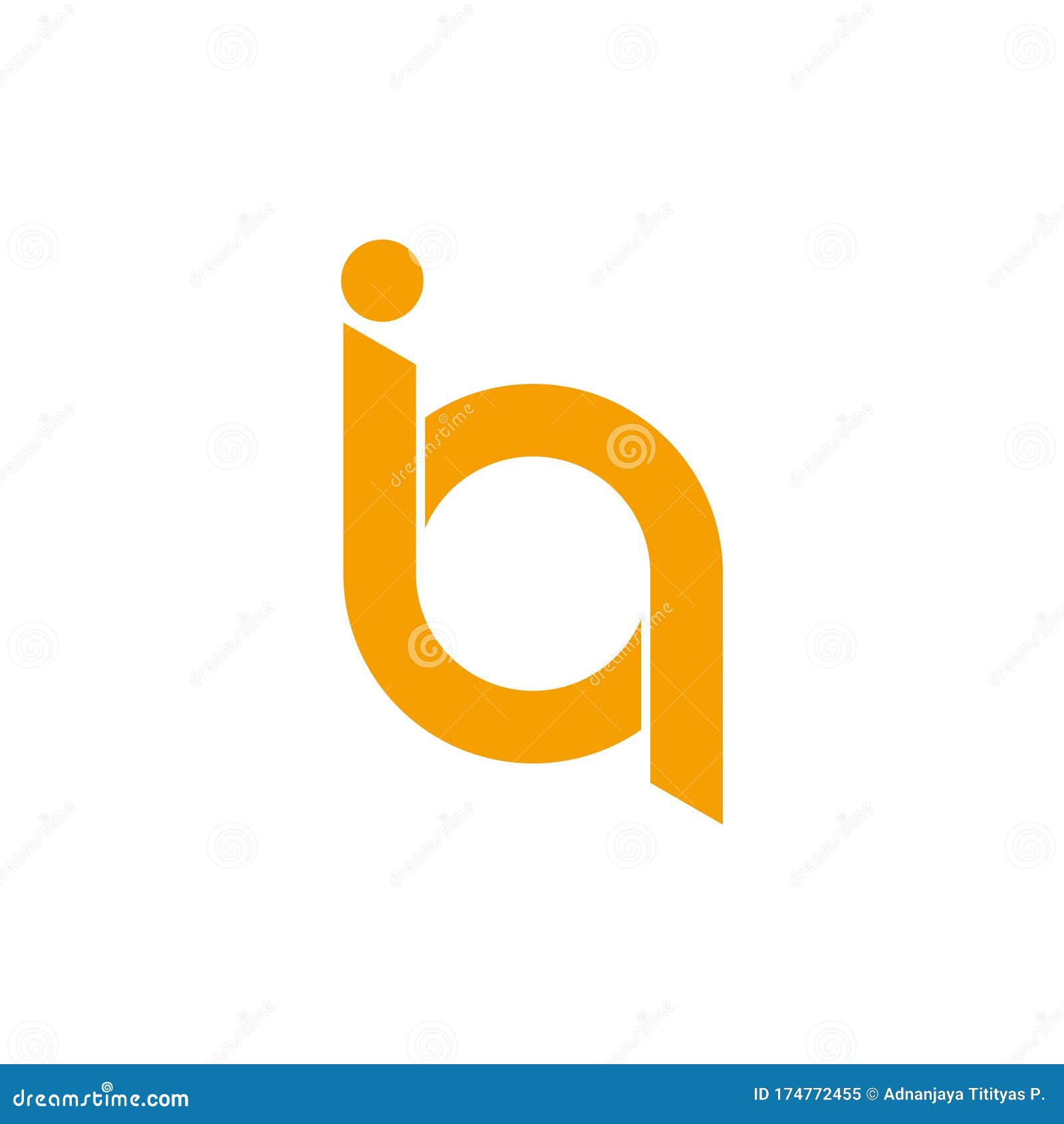 Circle Rotate Letter Ib Line Simple Design Symbol Logo Vector Stock ...
