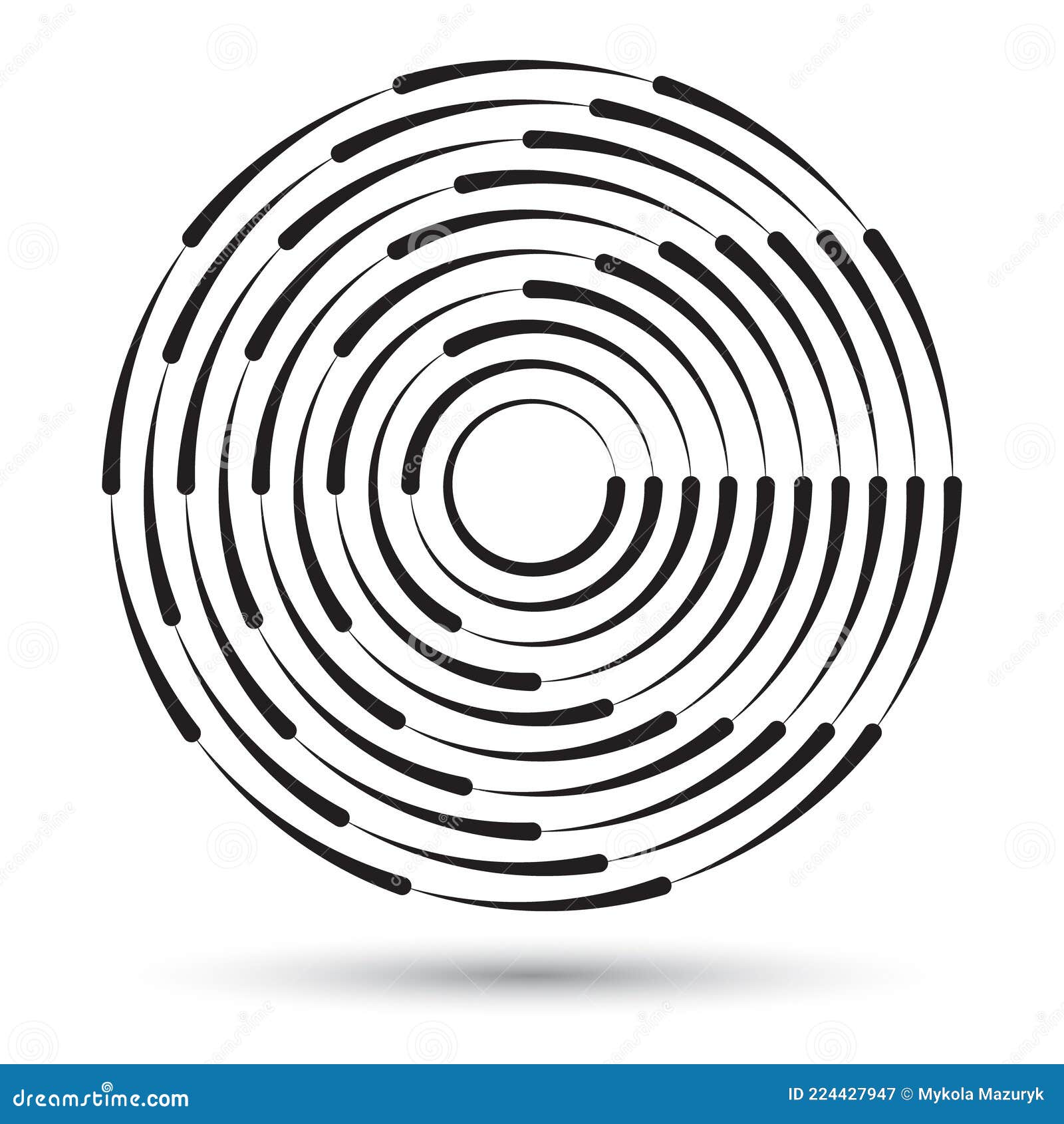 Circle with Rotating Lines As Abstract Dynamic Icon or Logo Stock ...