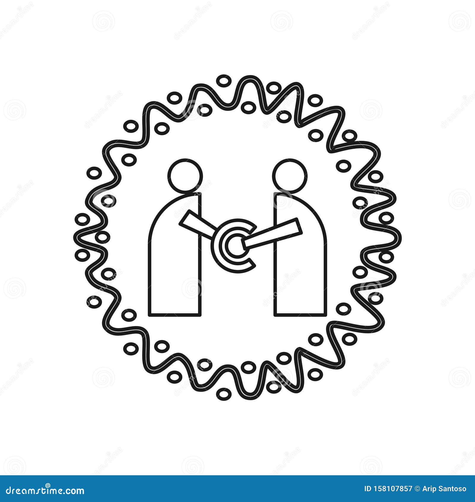 Circle Rotation Commitment Teamwork Together Outline Logo Stock Vector ...