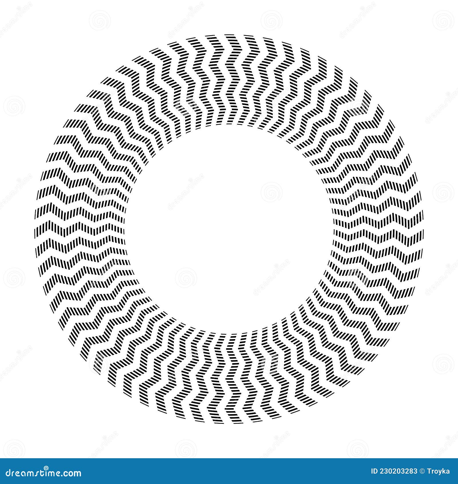 Circle Rotation Design Element with Striped Zig Zag Pattern Stock ...