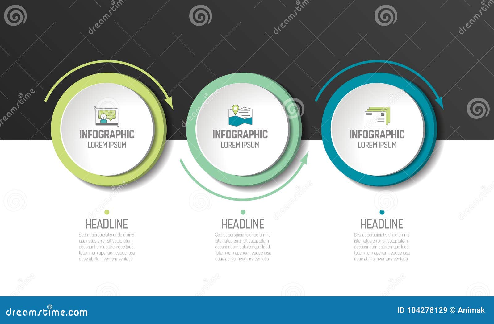Circle, Round Chart, Scheme, Timeline, Infographic, Numbered Template ...