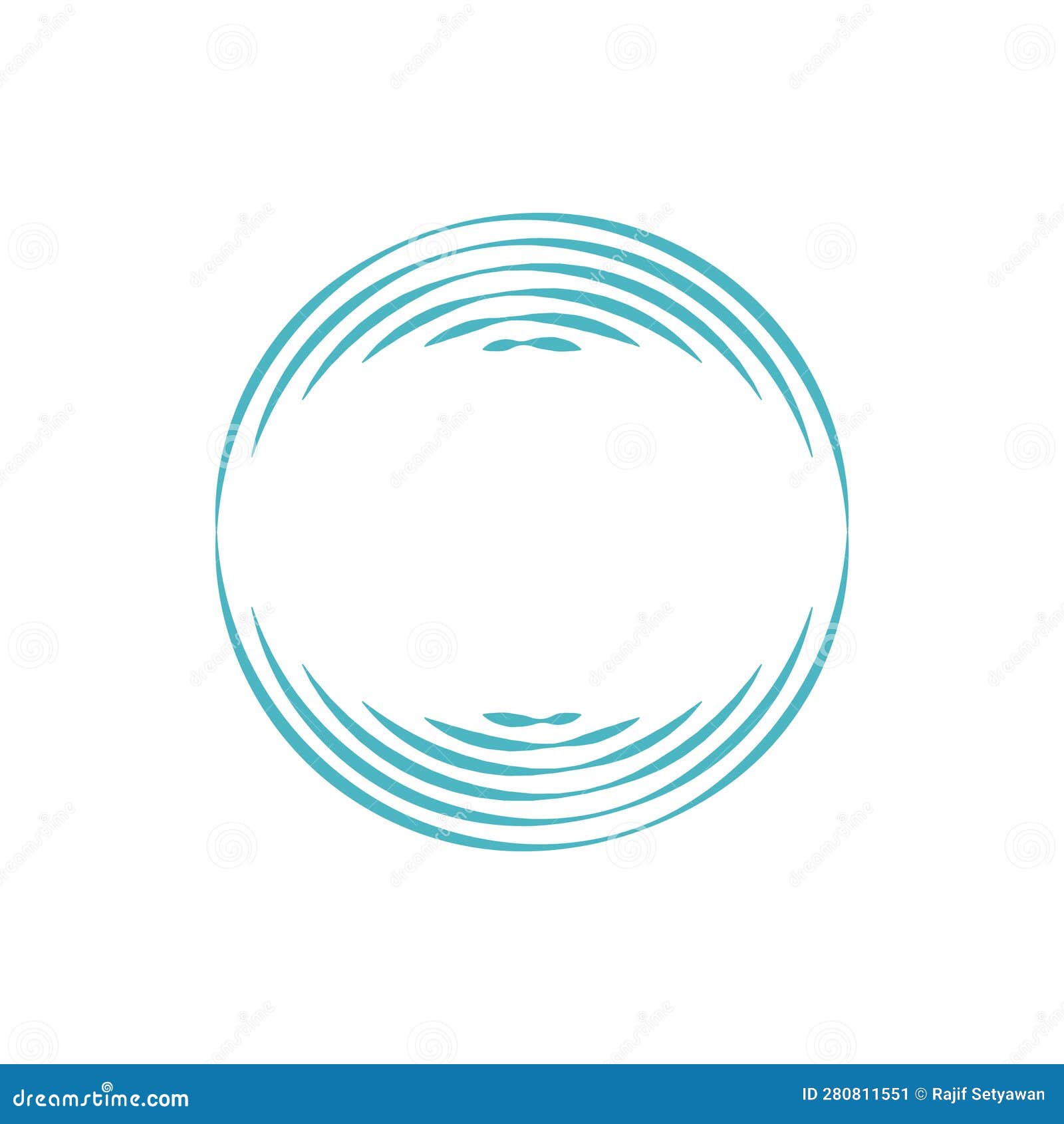 Circle Round or Circular Water Border or Frame Copyspace Blank Space or ...