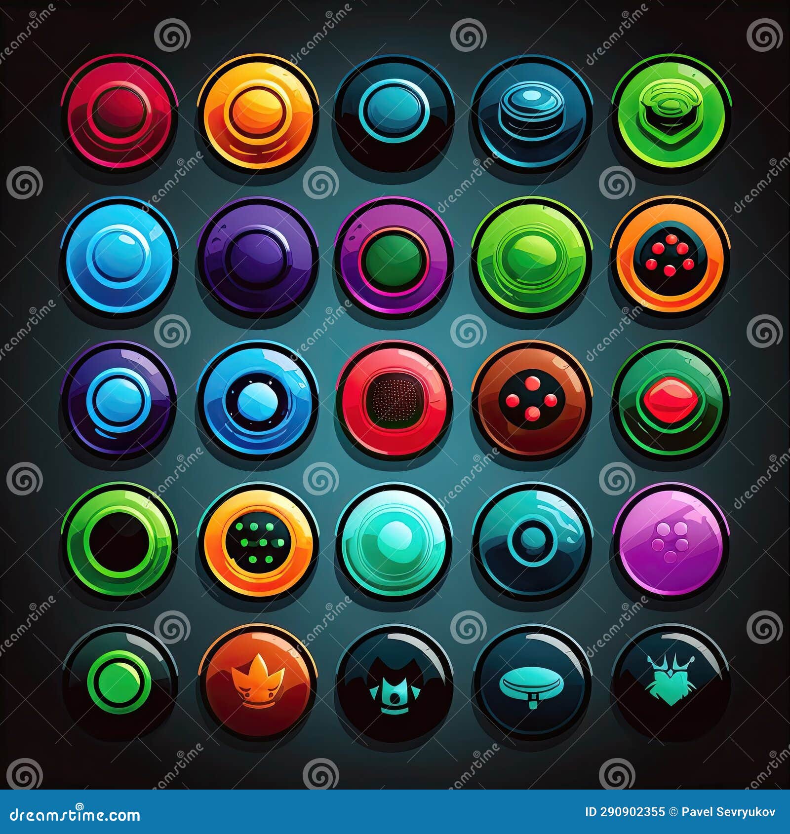 Circle Round Game Button Ai Generated Stock Illustration - Illustration ...