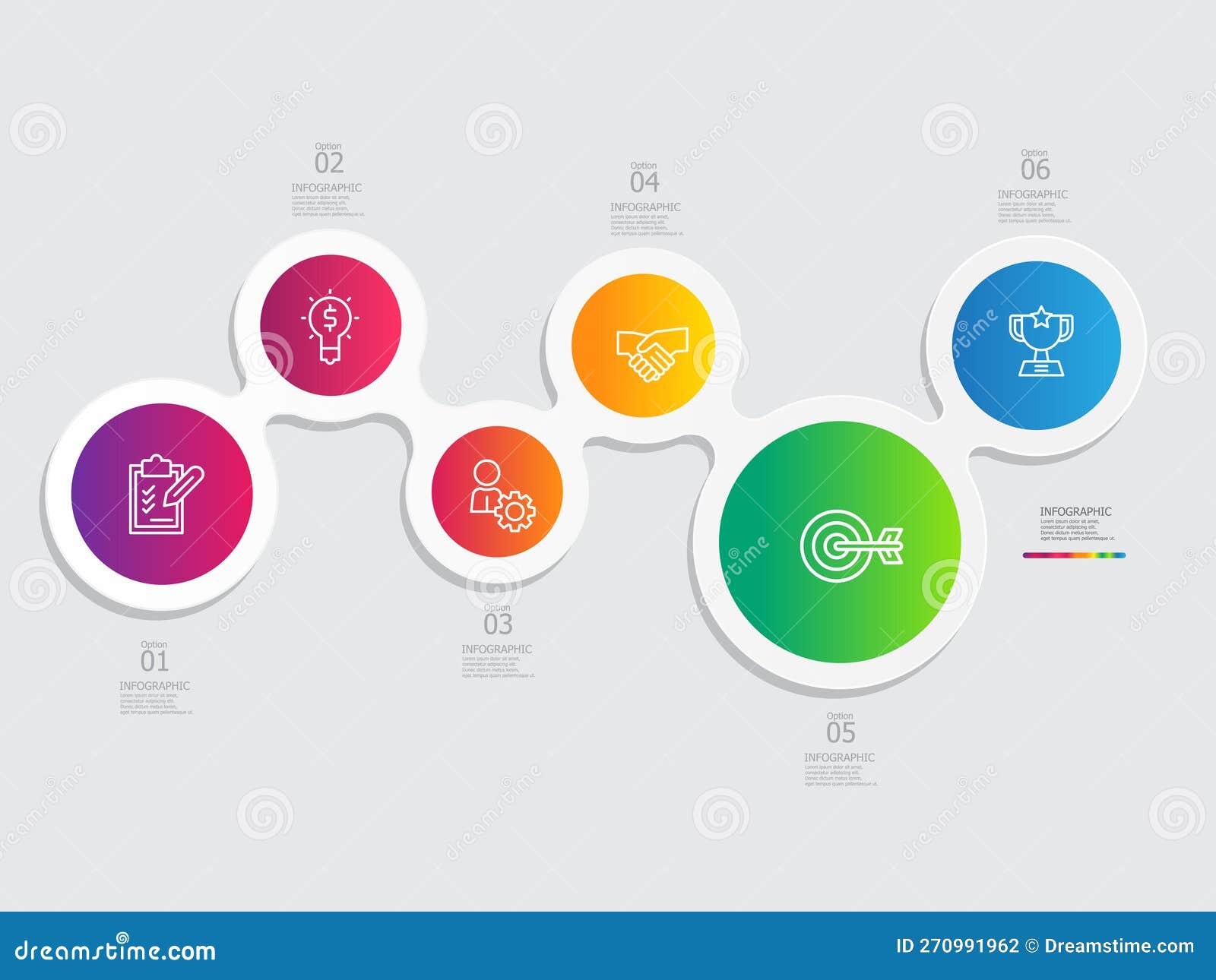 Horizontal Steps Timeline Infographic Element Vector Illustration ...