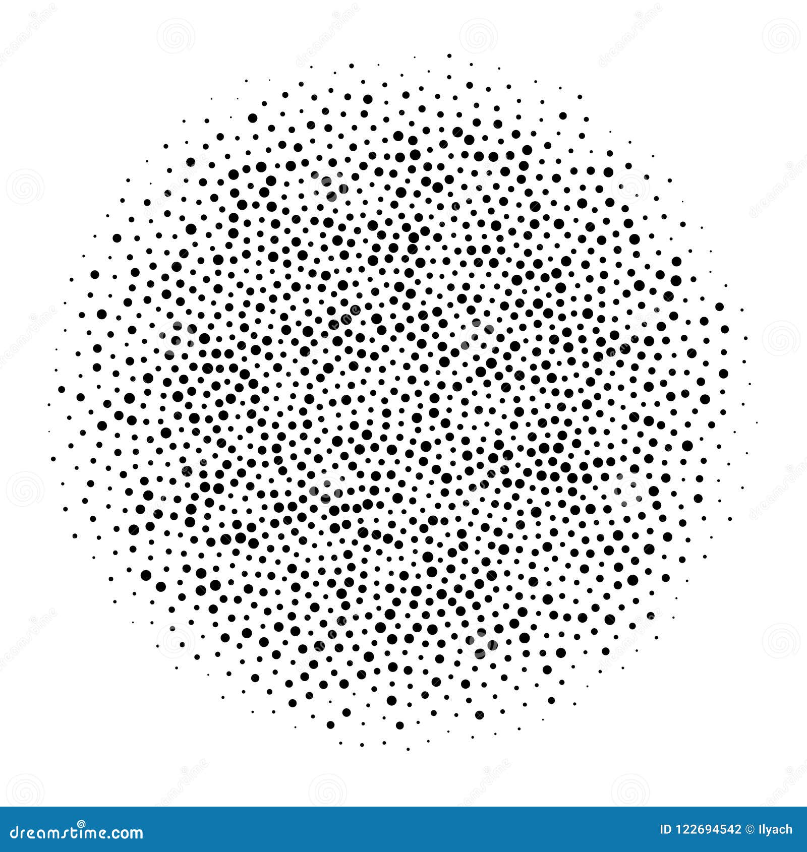 Circle Round Dotty Pattern Blue Dots Background Vector Illustration ...