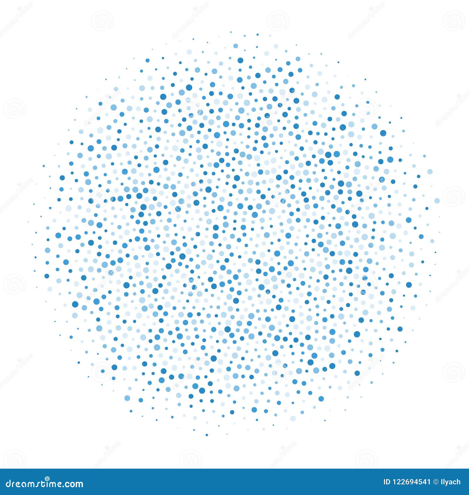 Circle Round Dotty Pattern Blue Dots Background Stock Vector ...