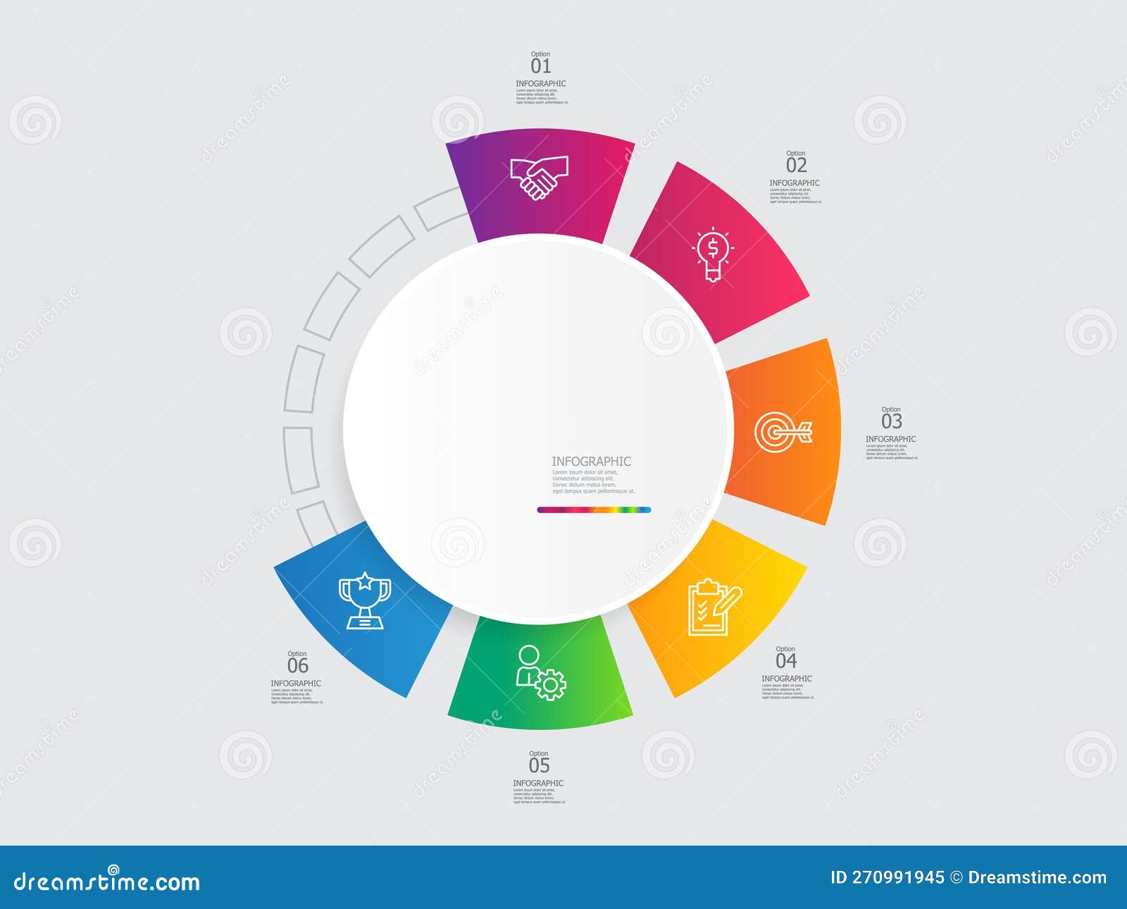 Circle Round Steps Timeline Infographic Element Report Background Stock ...