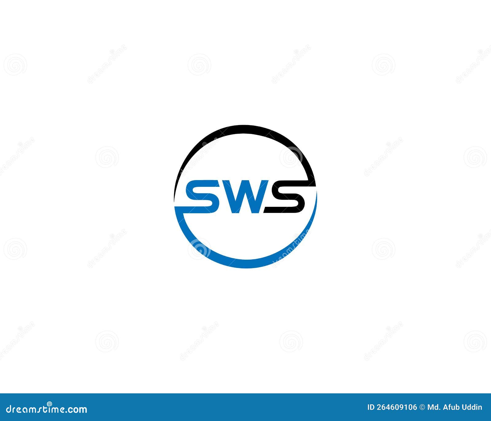 Circle Rounded SWS Letter Initial Logo Design Stock Vector ...