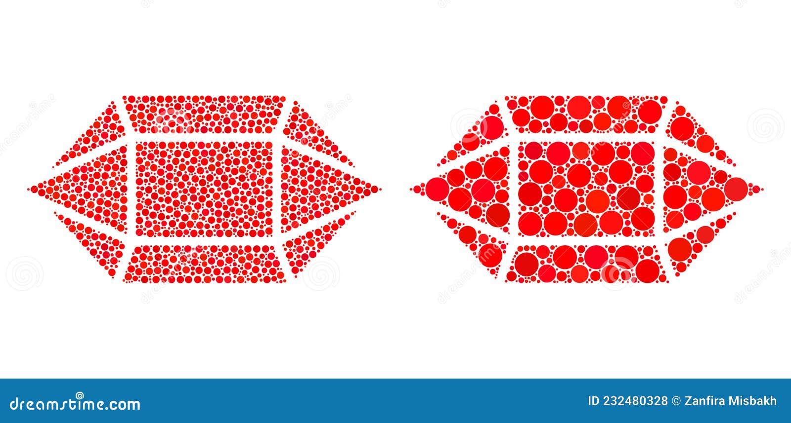 Circle Ruby Crystal Icon Collage Stock Vector - Illustration of flat ...