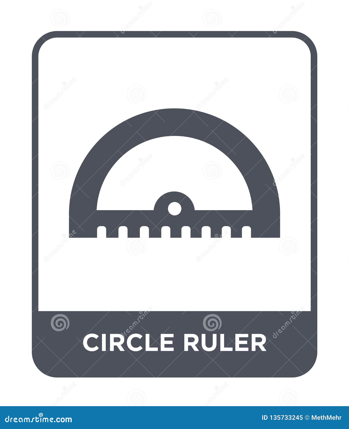 Circle Ruler Icon in Trendy Design Style. Circle Ruler Icon Isolated on ...