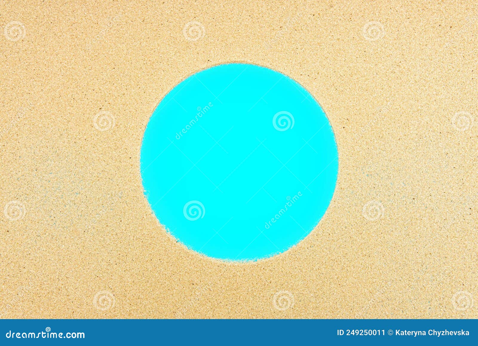Circle Sand Frame on Blue Background Stock Image - Image of pool ...
