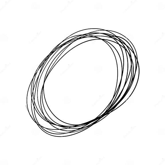 Circle Scribble Vector. Line Circle Scribble Drawing Vector Stock Vector - Illustration of icon ...