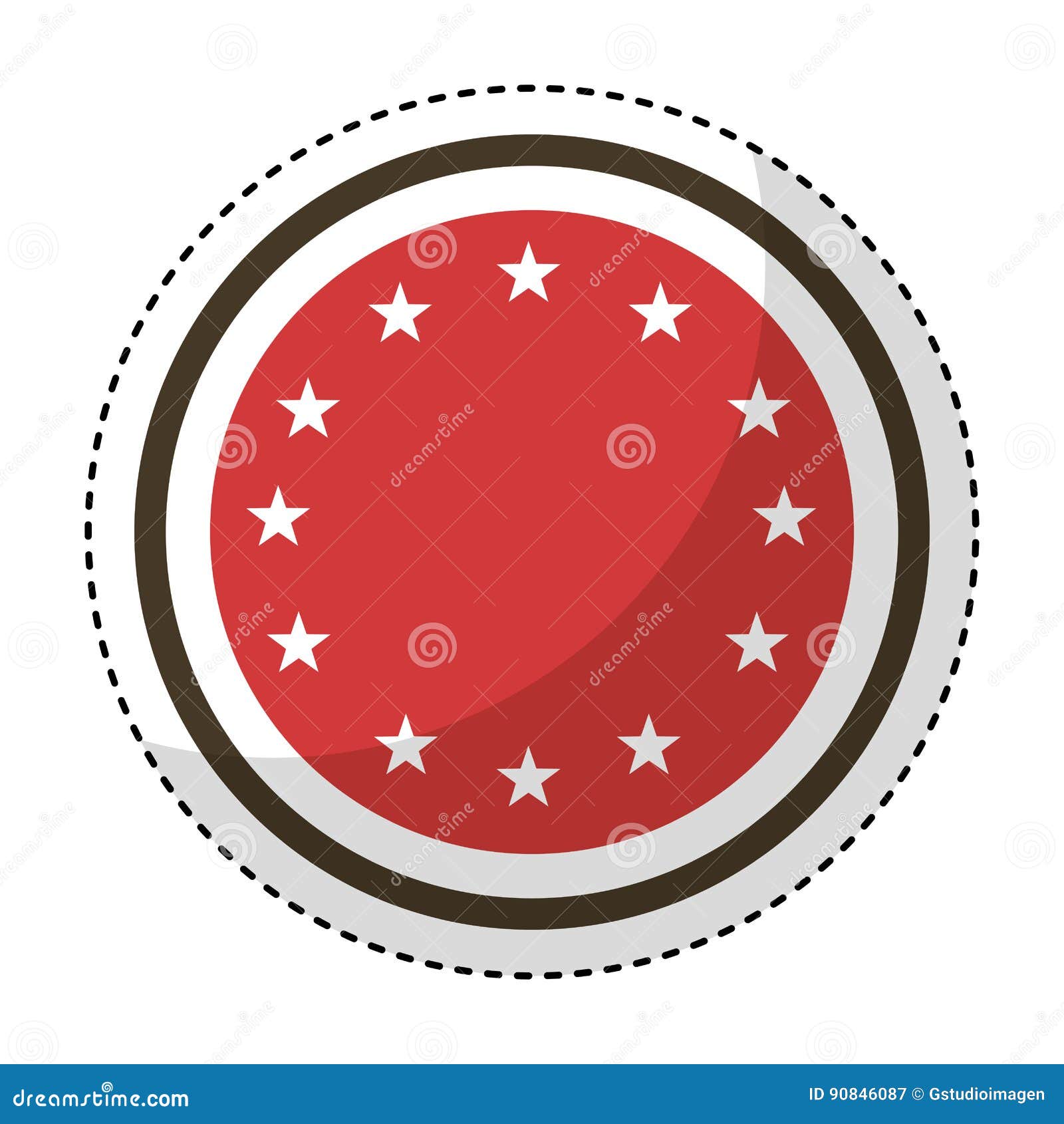 Circle seal stamp frame stock vector. Illustration of style - 90846087