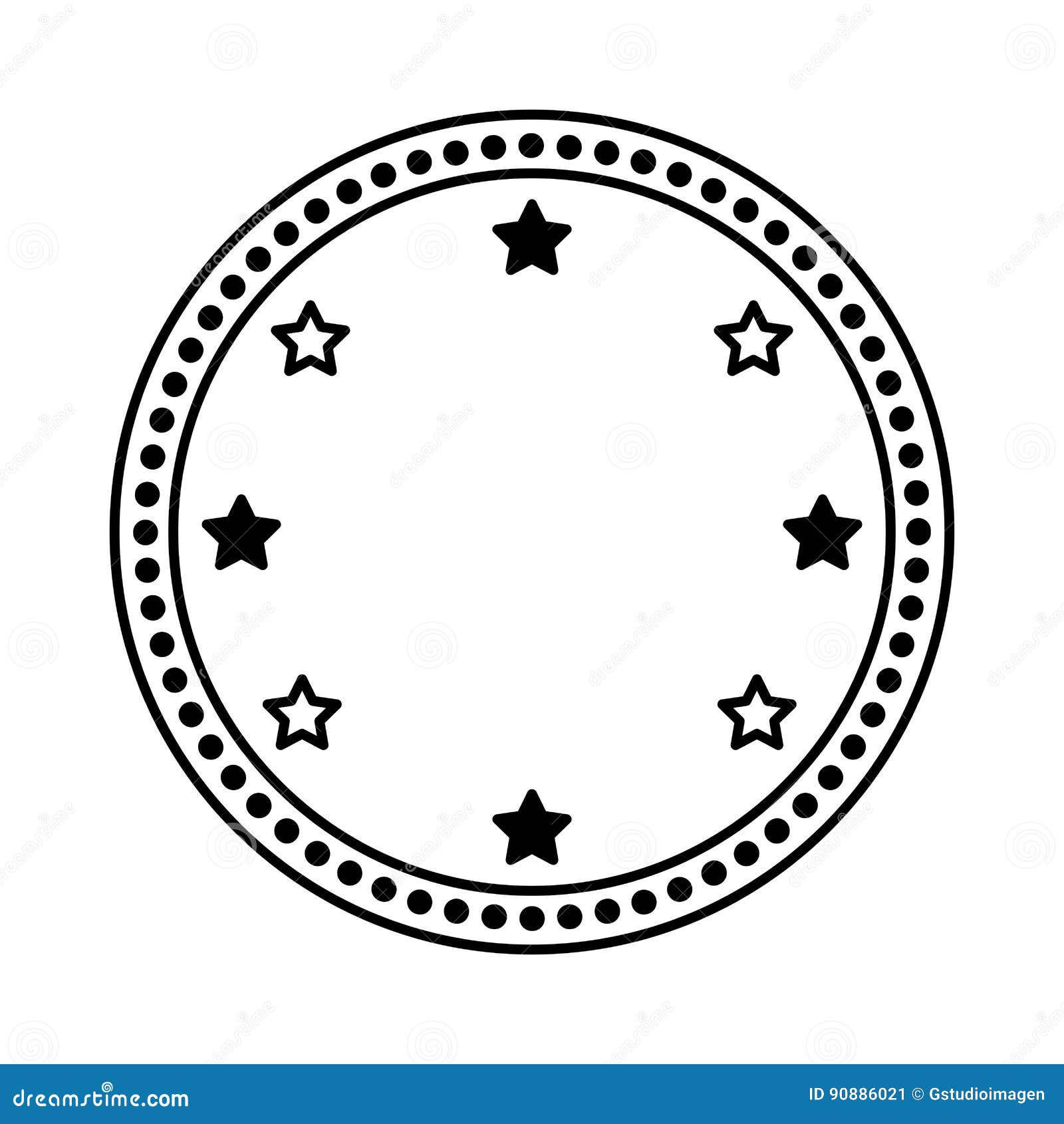 Circle seal stamp frame stock vector. Illustration of stamp - 90886021