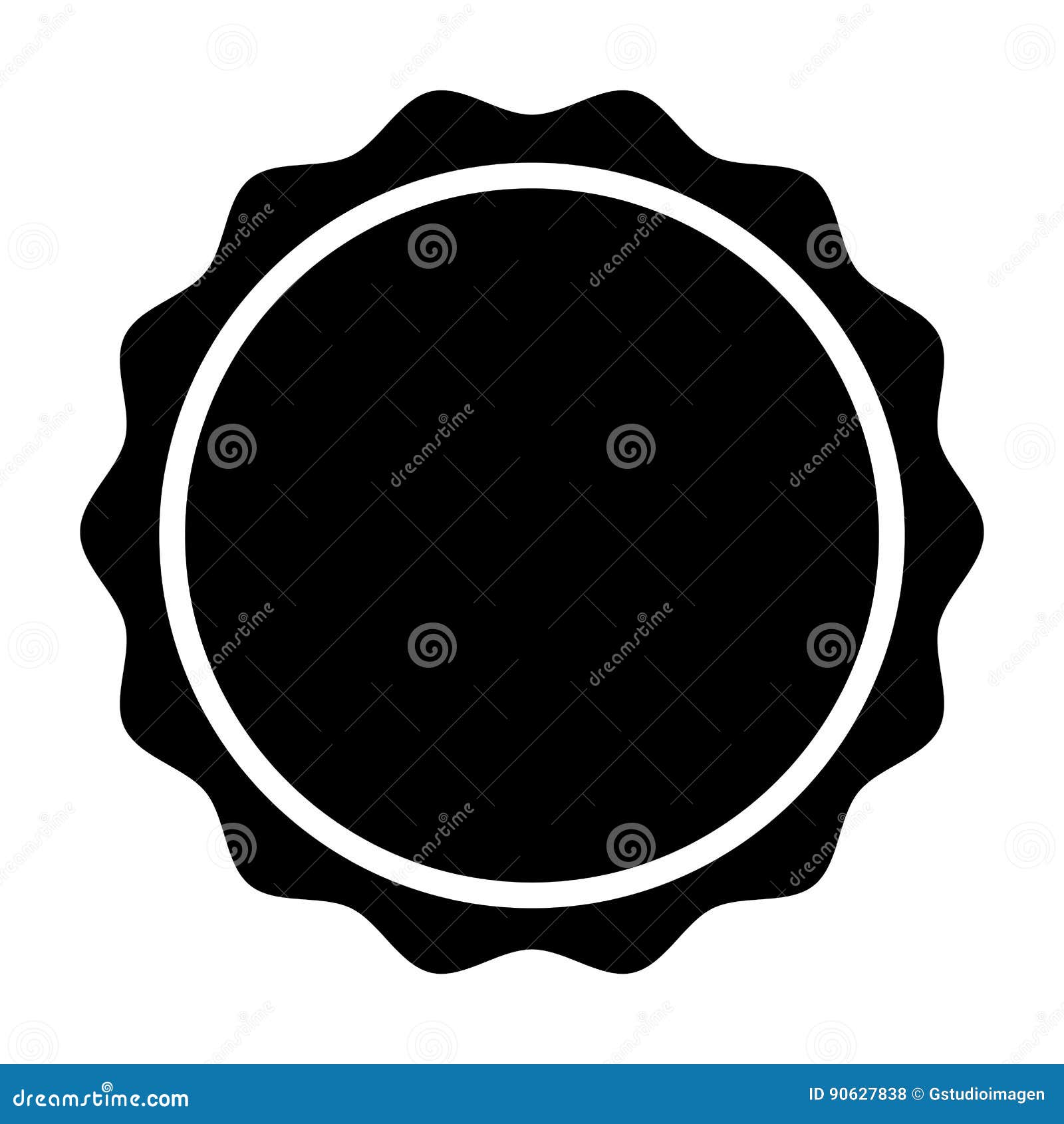Circle Seal Stamp With Ribbon Frame Cartoon Vector | CartoonDealer.com ...