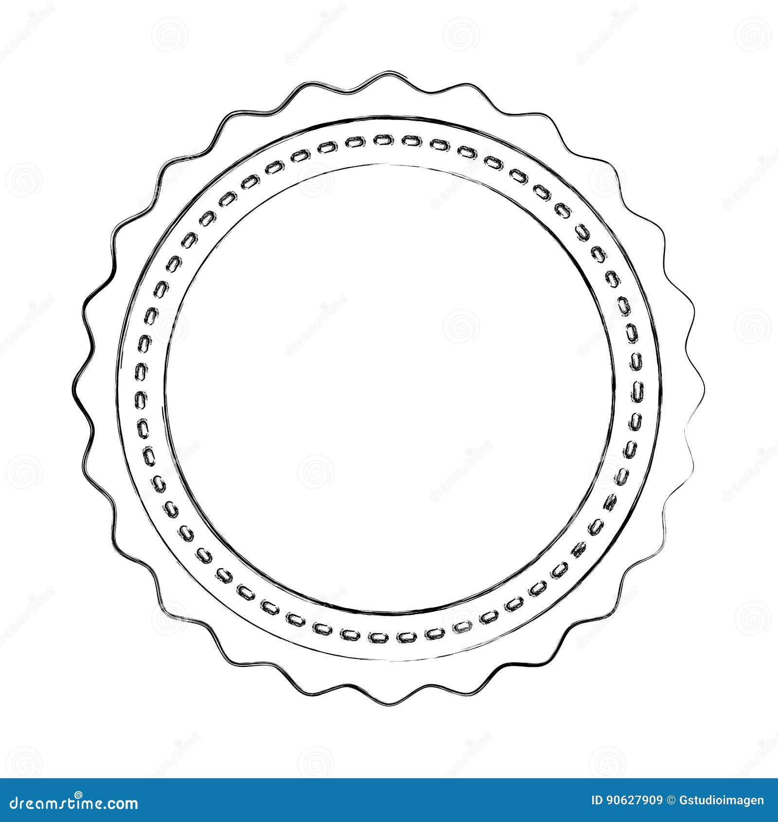 Circle seal stamp lace stock vector. Illustration of design - 90627909