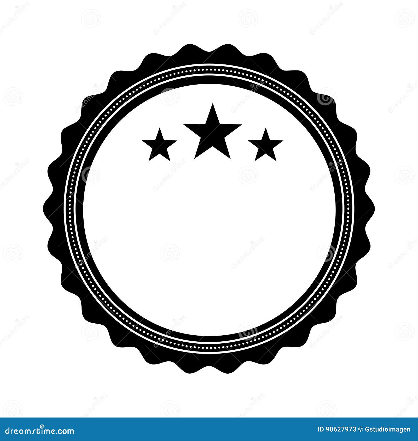 Circle Seal Stamp with Stars Stock Vector - Illustration of aged ...