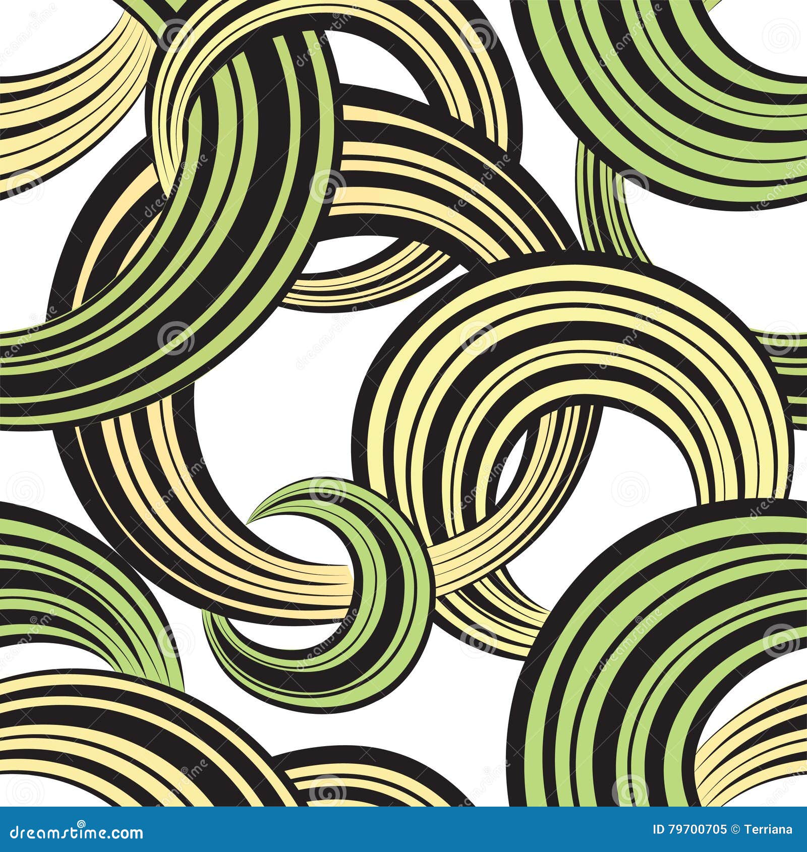 Circle Seamless Pattern. Abstract Striped Bubble Ornamental Background ...