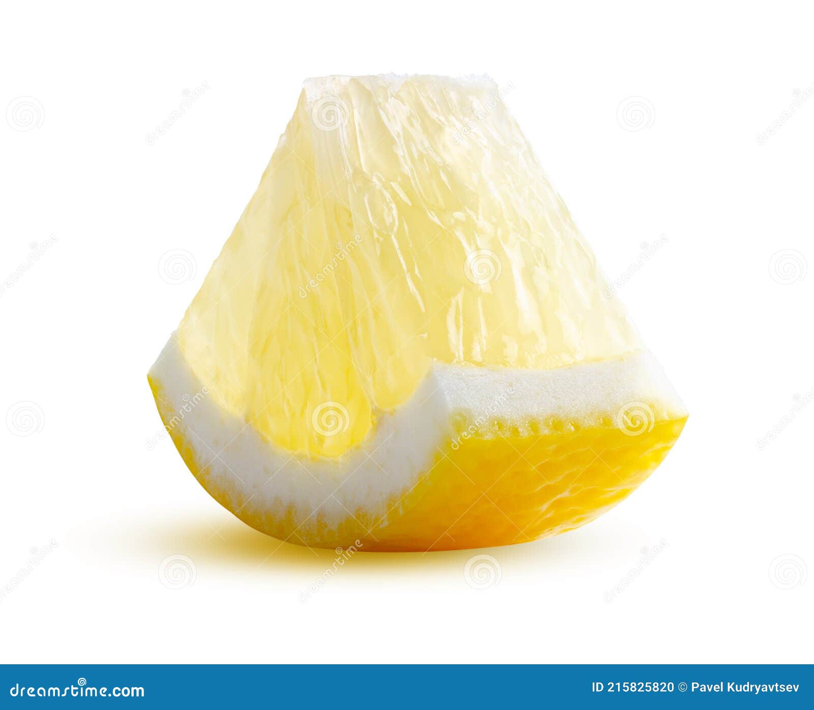 Circle Sector of Lemon Slice Glowing from within Isolated on White ...