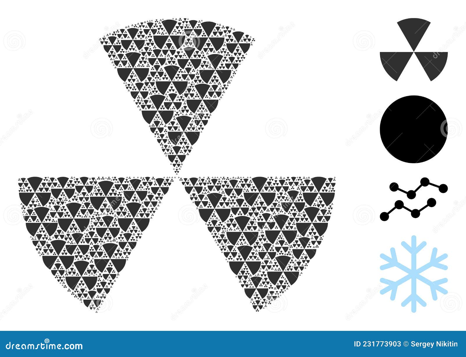 Circle Sectors Icon Fractal Composition Stock Vector - Illustration of ...