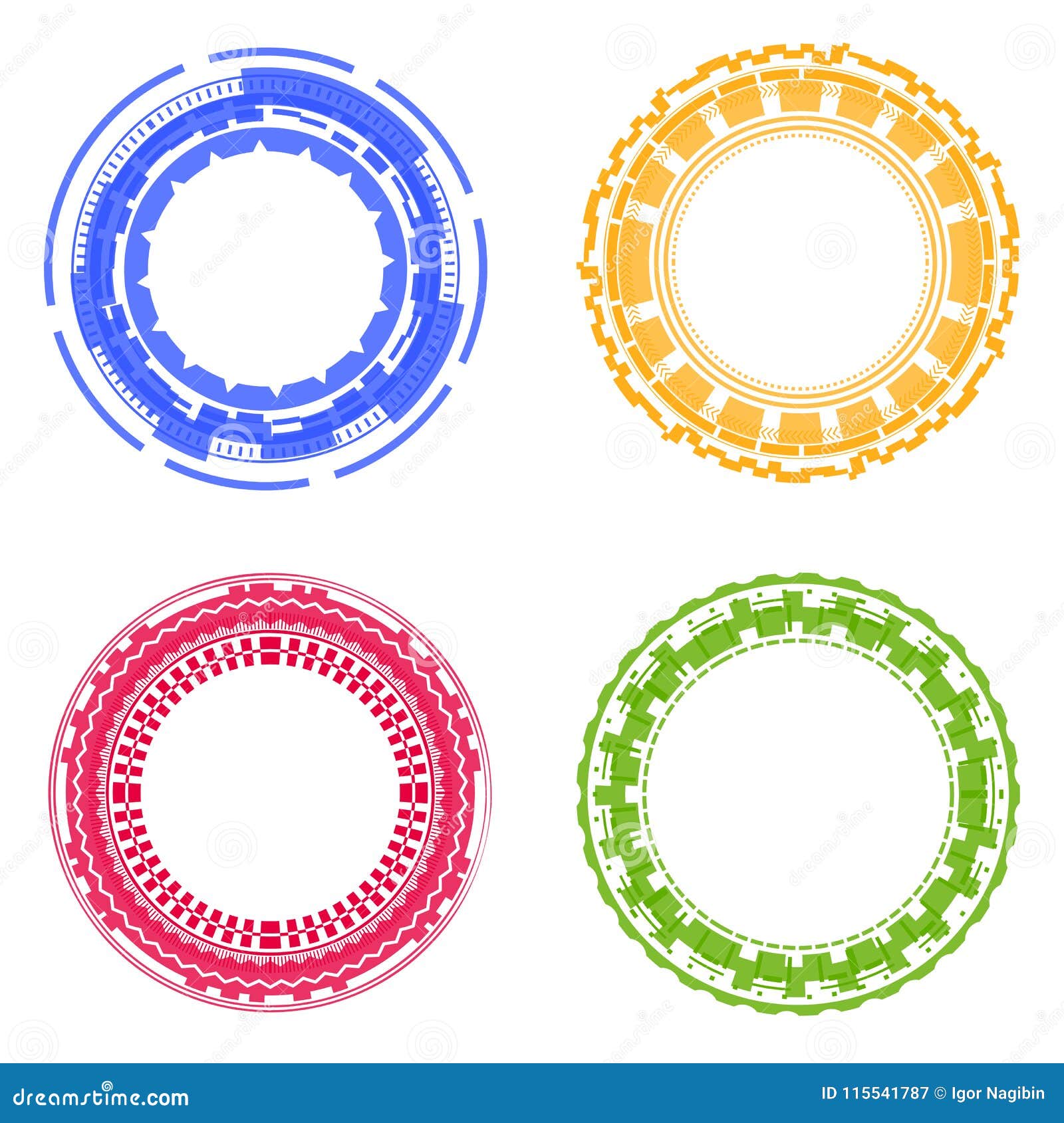 Circle Set. Abstract Circle Icon Stock Illustration - Illustration of ...