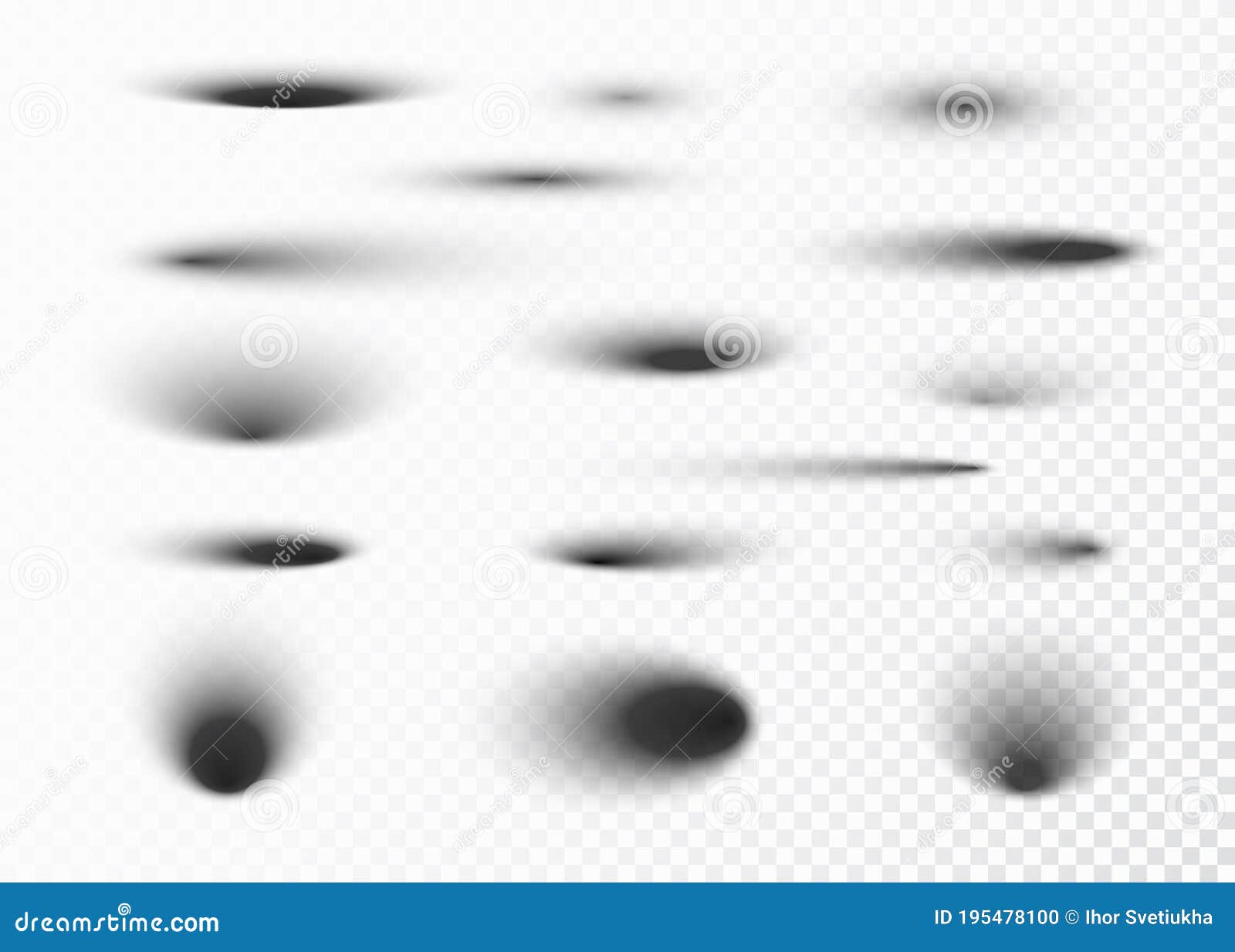 Circle Shadow Set. Oval Shadows And Round Shades With Soft Edges ...