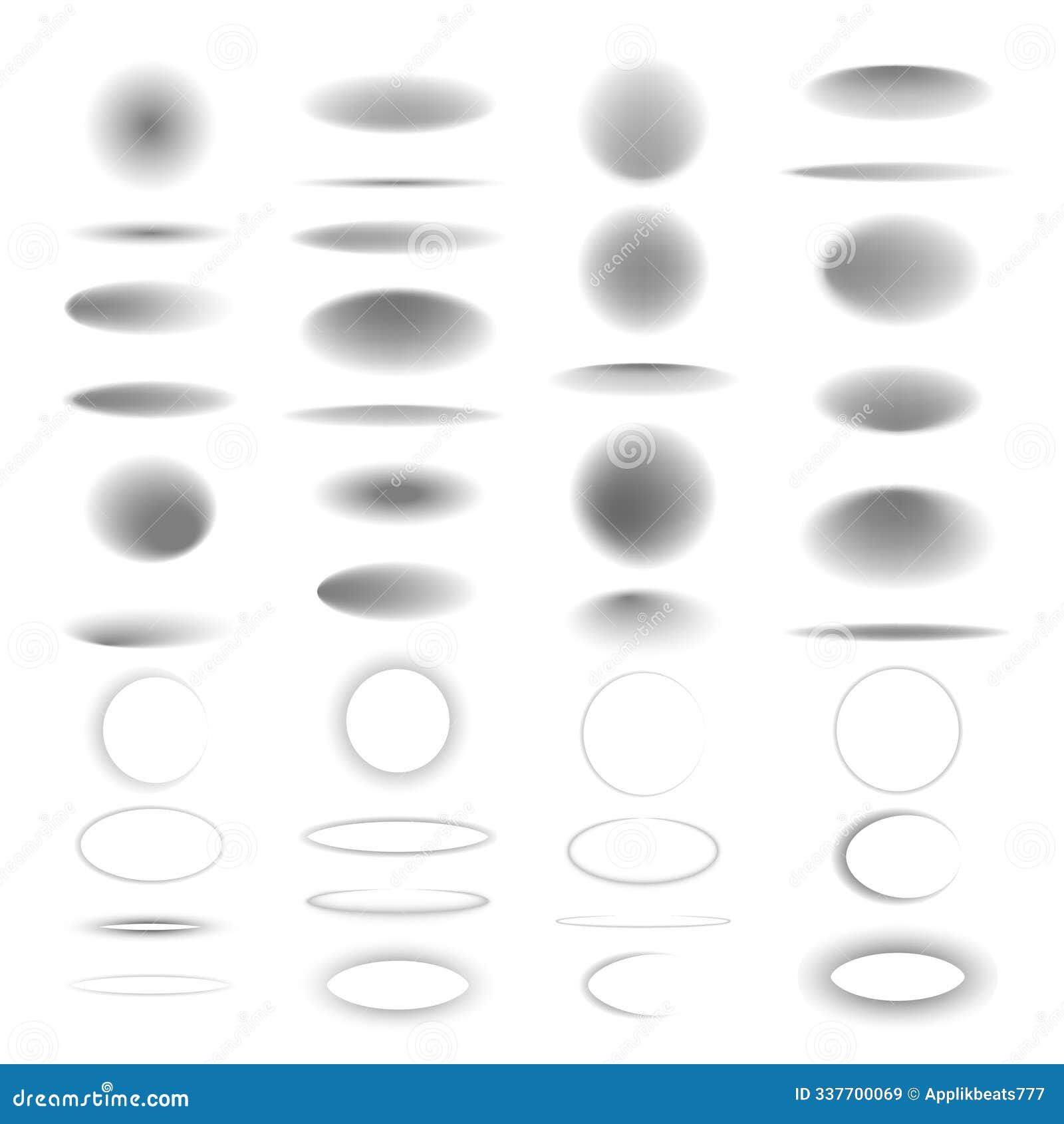 Circle Shadows. Layout of Round Shapes Template Simple Overcast Shadows ...