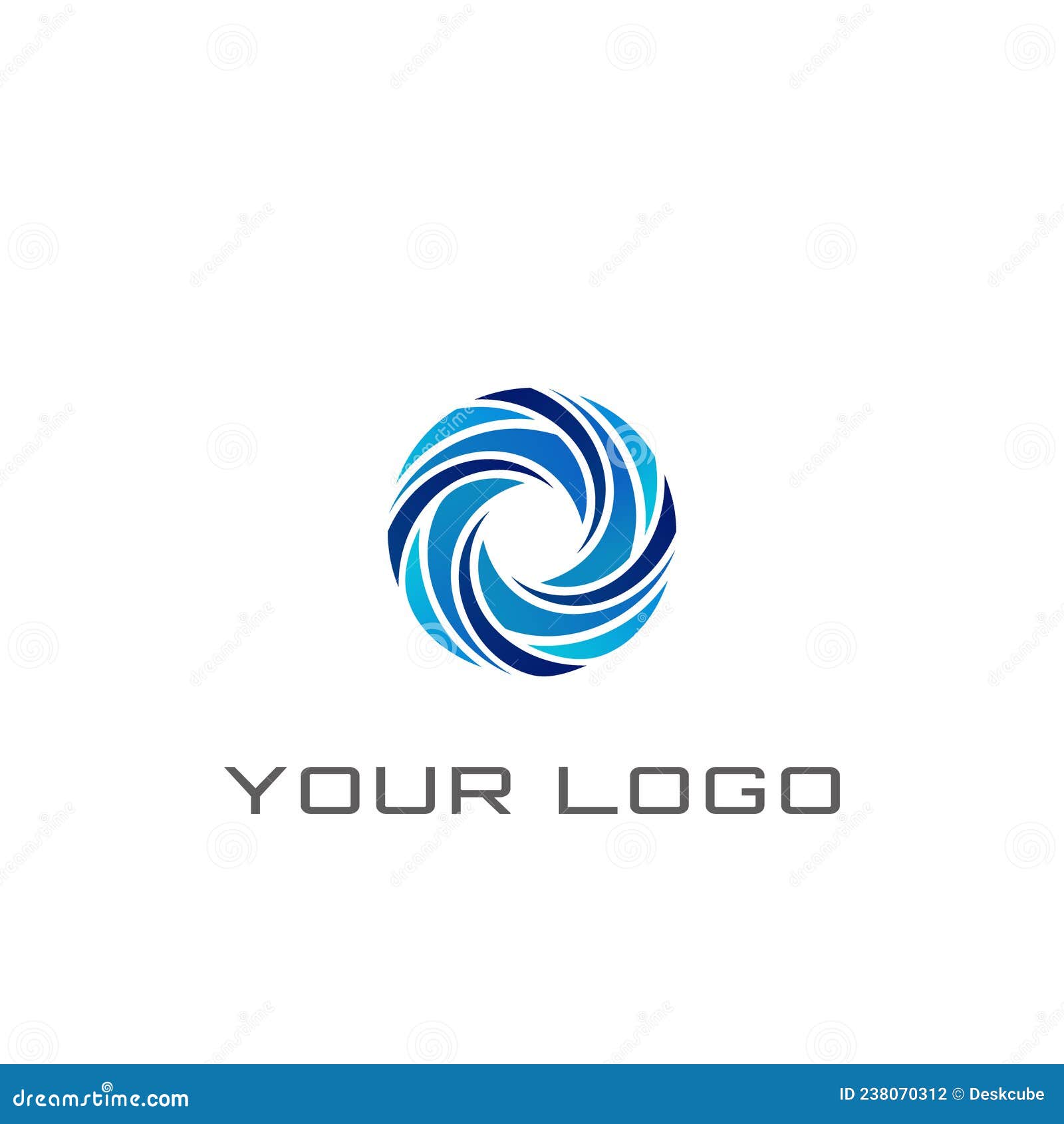 Circle Shape Abstract Swooshes Logo Design Stock Vector - Illustration ...