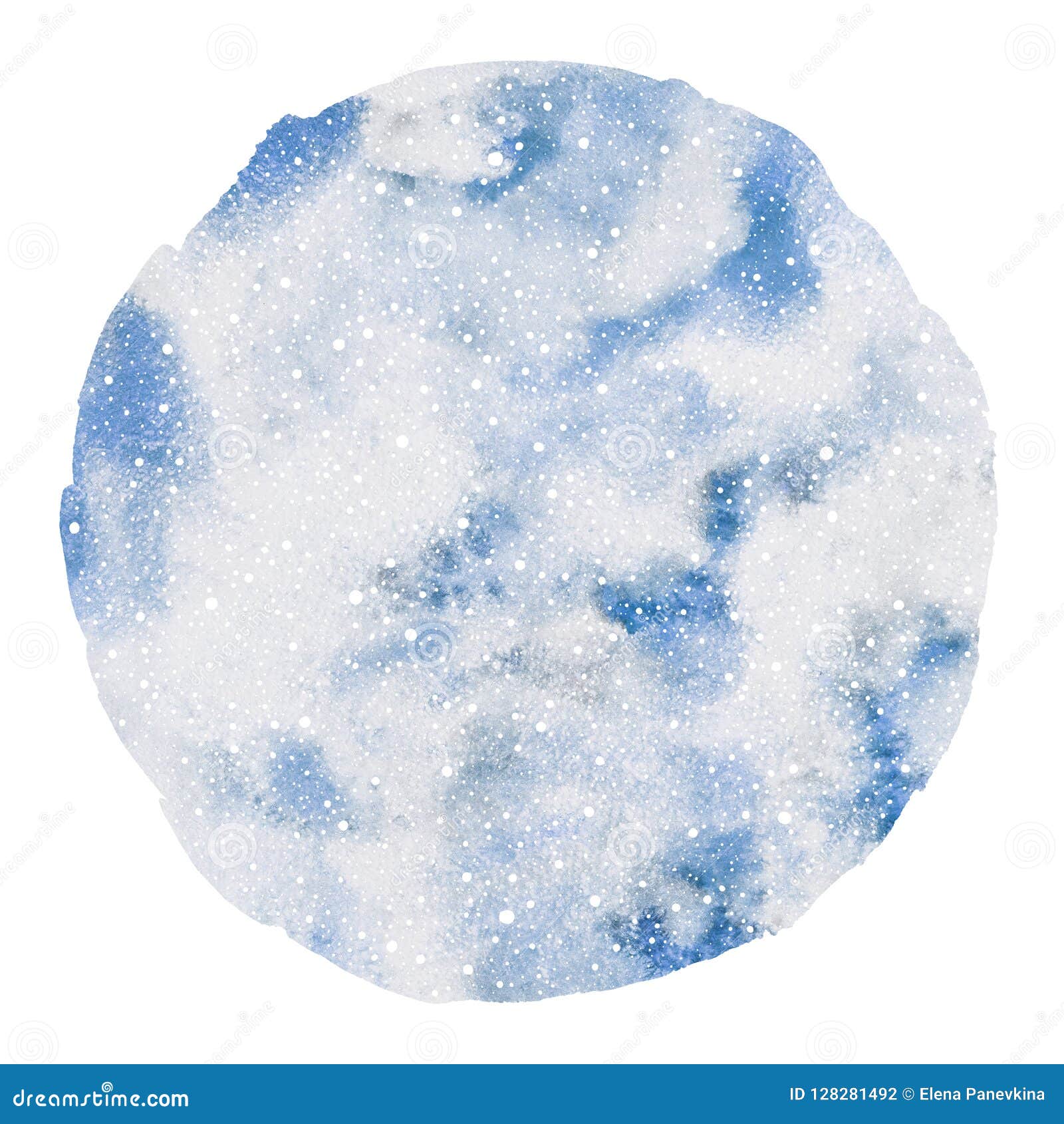 Circle Shape Cloudy Winter Sky Round Watercolor Background Royalty-Free ...