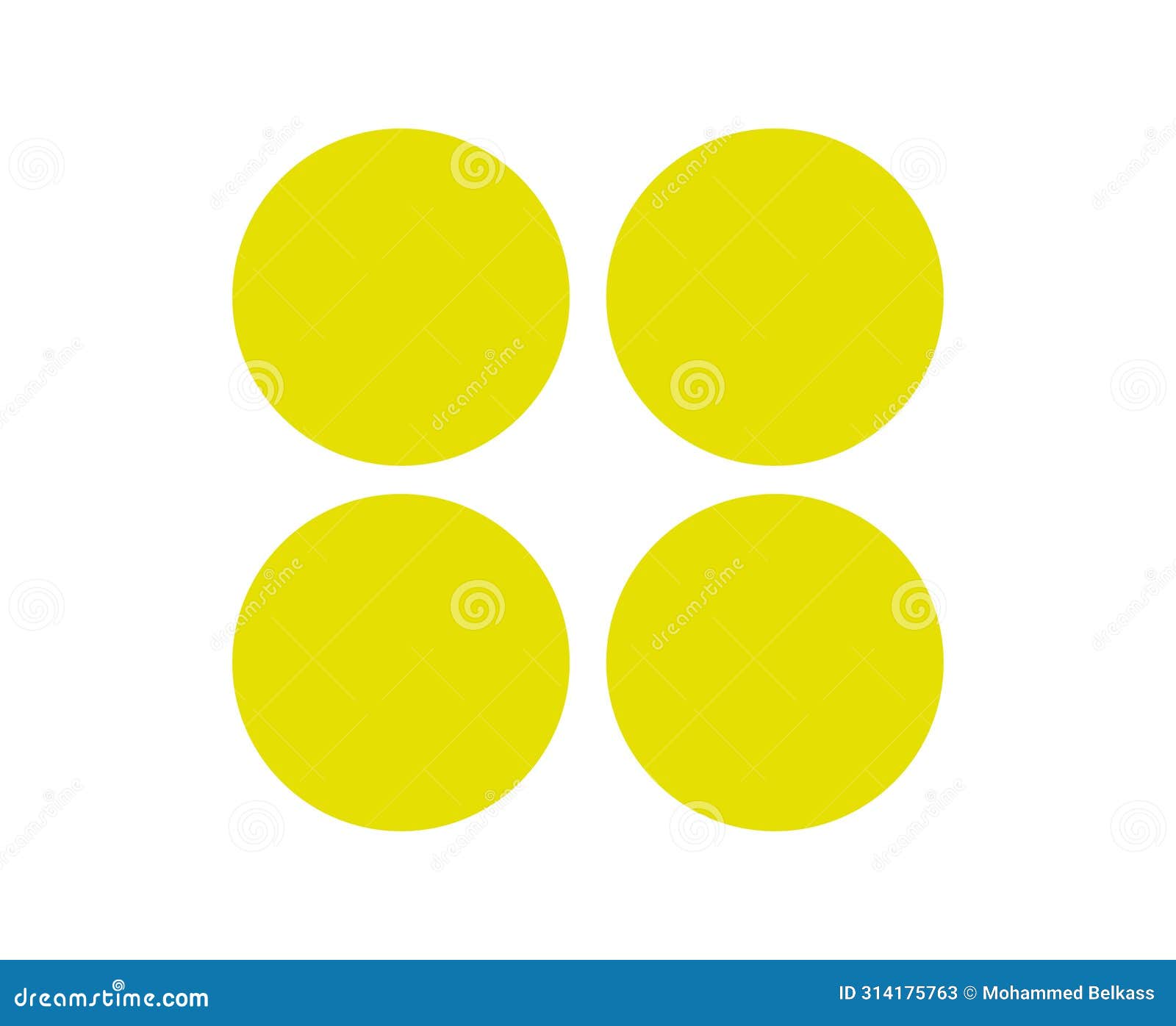 Circle Shape Collection Symbol Yellow Element Vector Illustration Stock ...