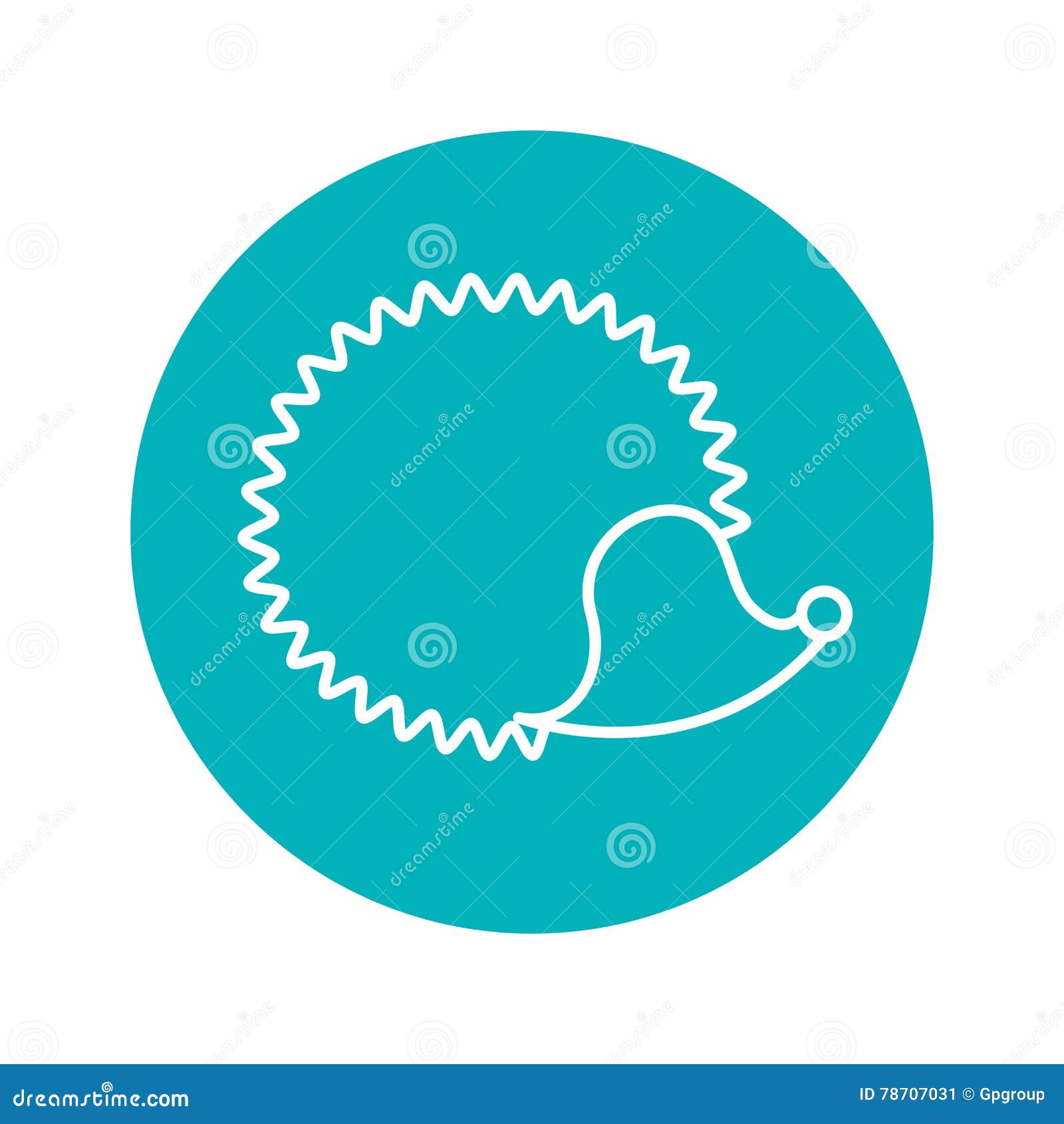 Circle Shape with Hedgehog Wild Animal Stock Vector - Illustration of ...