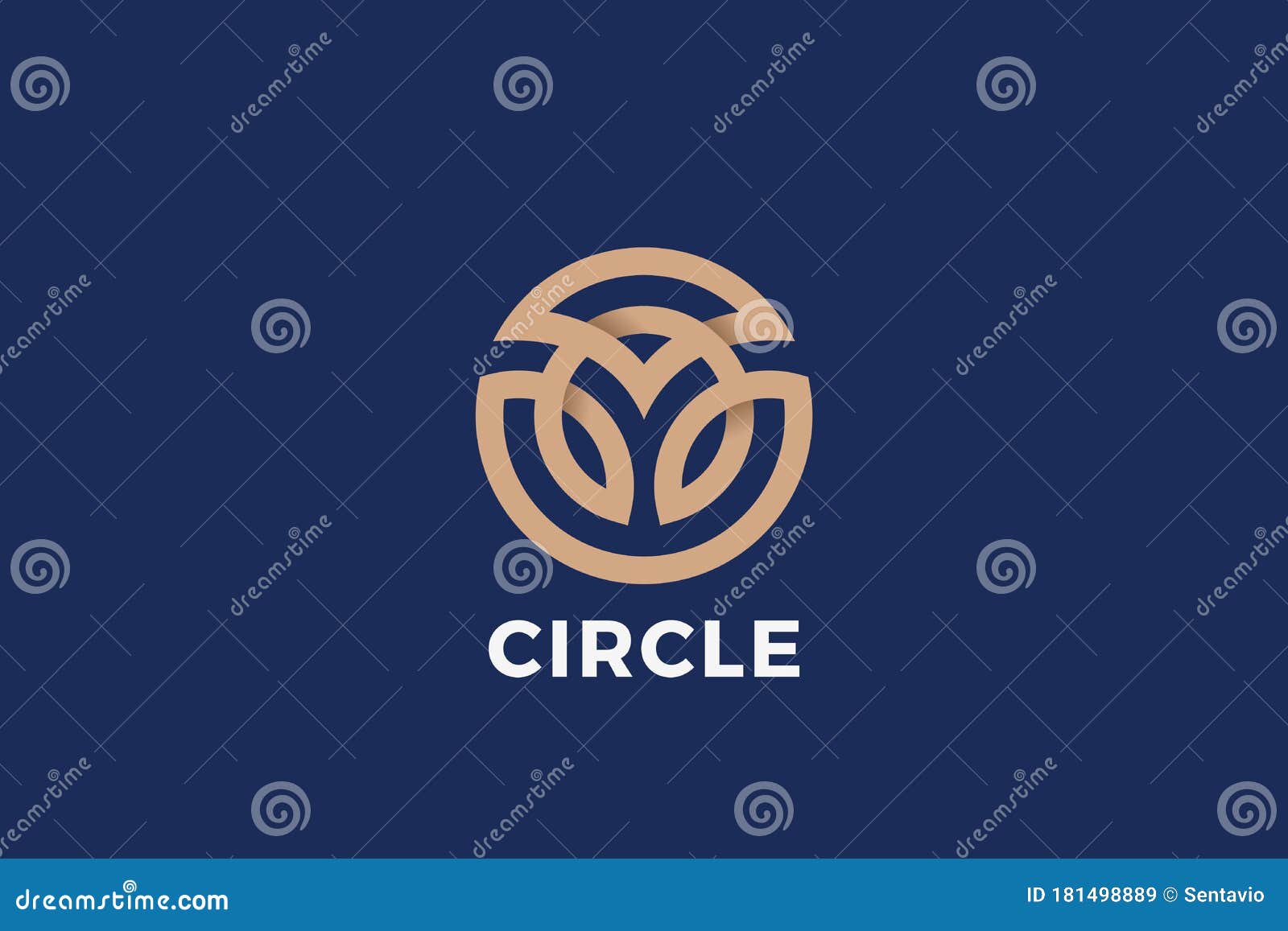 Circle Shape Logo Design Abstract Linear Outline Luxury Style Stock ...