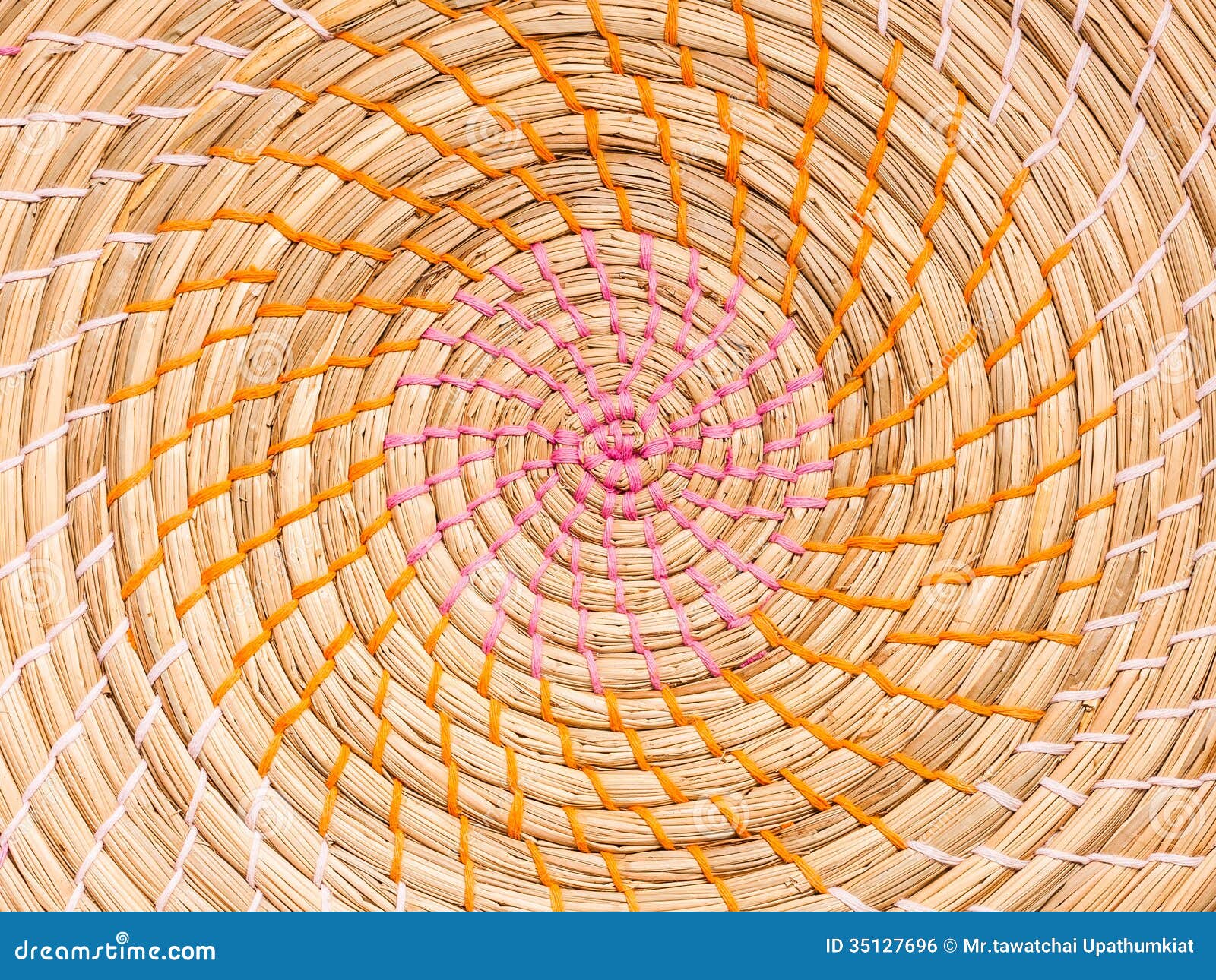 Circle Shape of Natural Plate Mat Stock Photo - Image of closeup ...