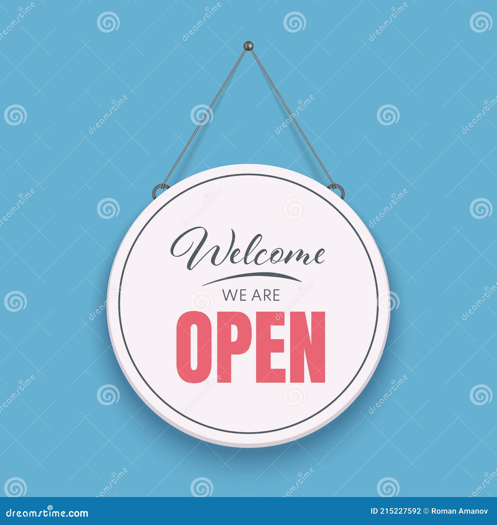 Circle Shape Open Signboard. Stock Vector - Illustration of signboard ...