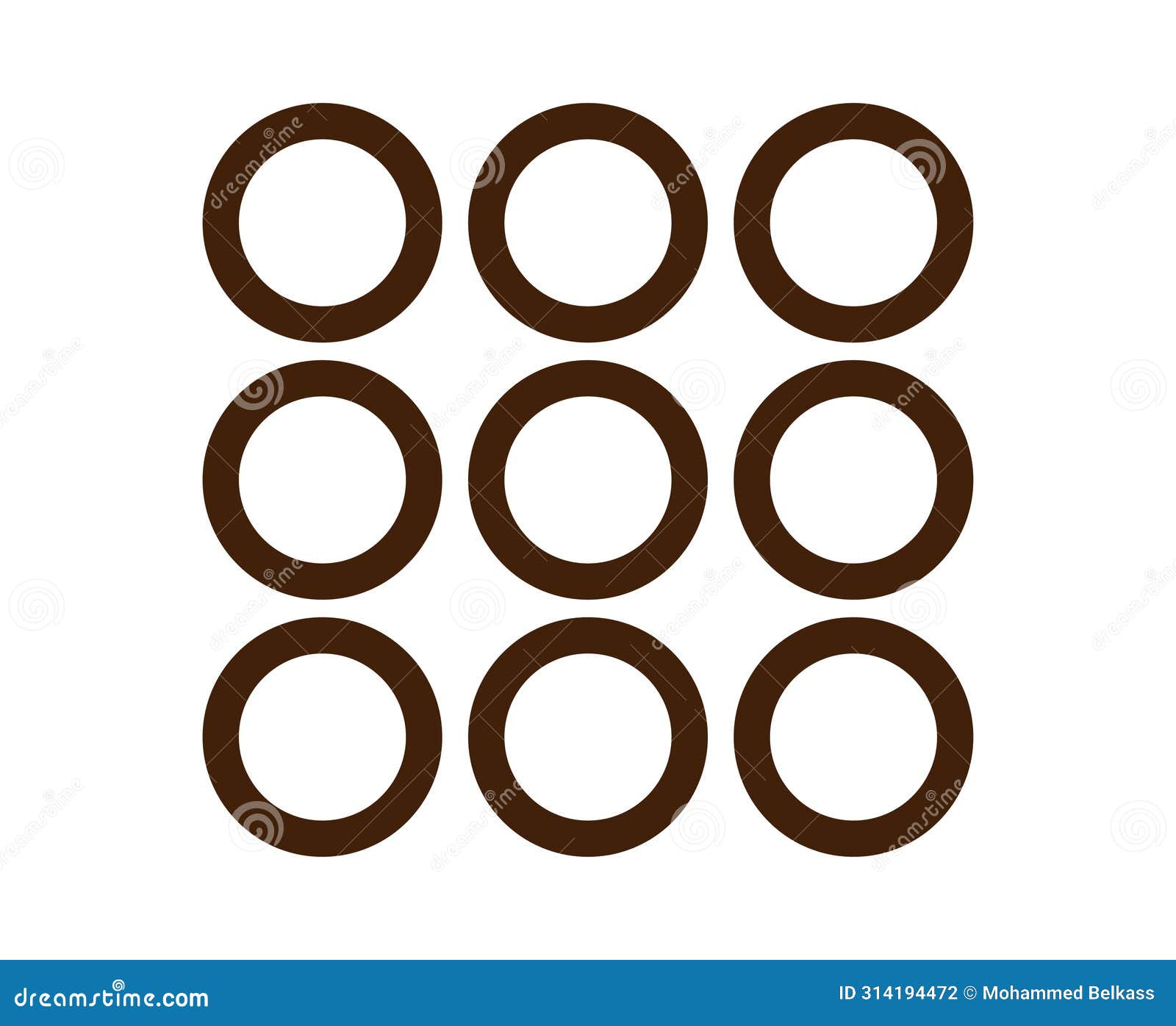 Circle Shape Outline Collection Symbol Brown Element Vector Stock ...