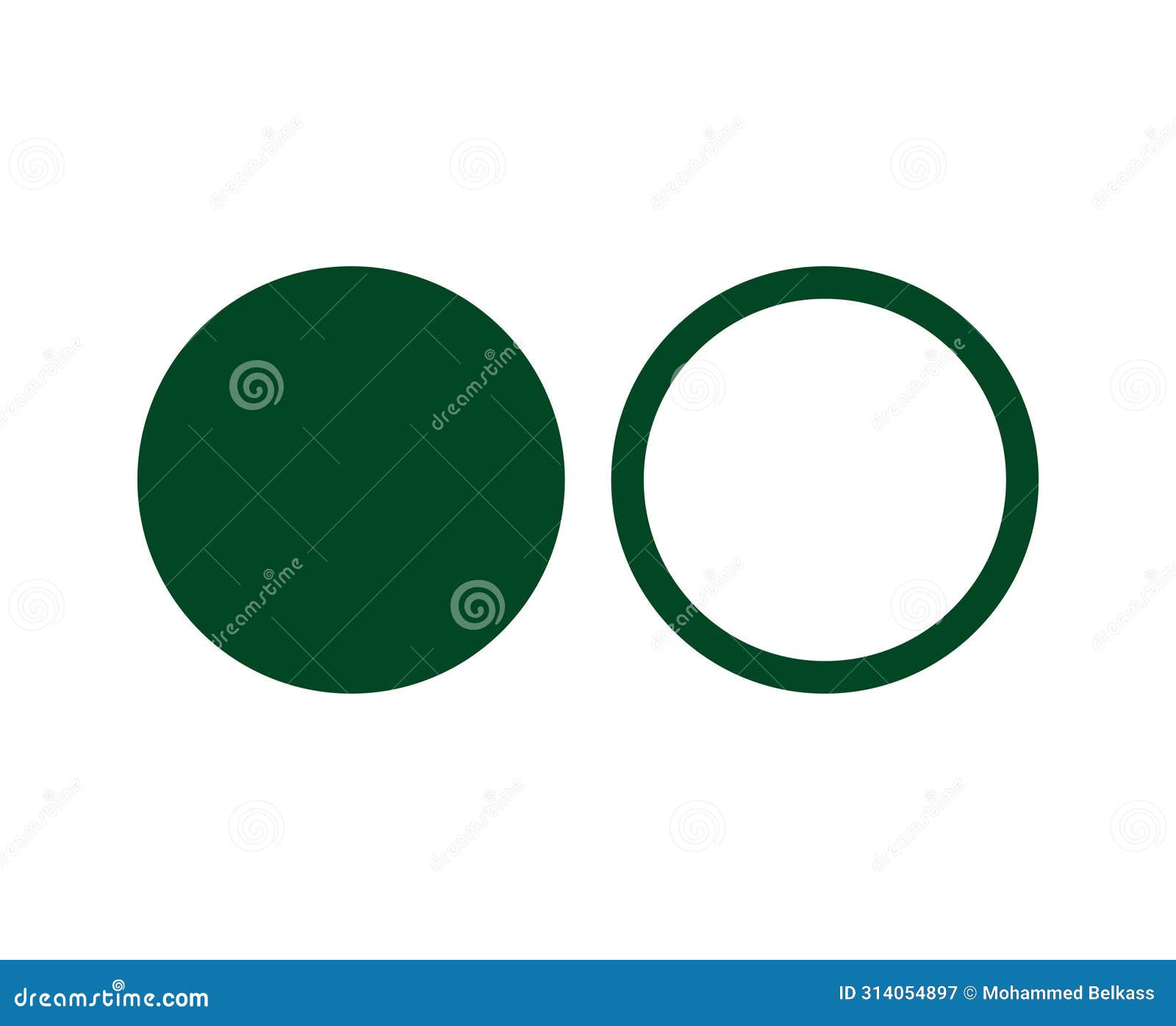 Circle Shape and Circle Outline Stroke Green Symbol Vector Stock Vector ...