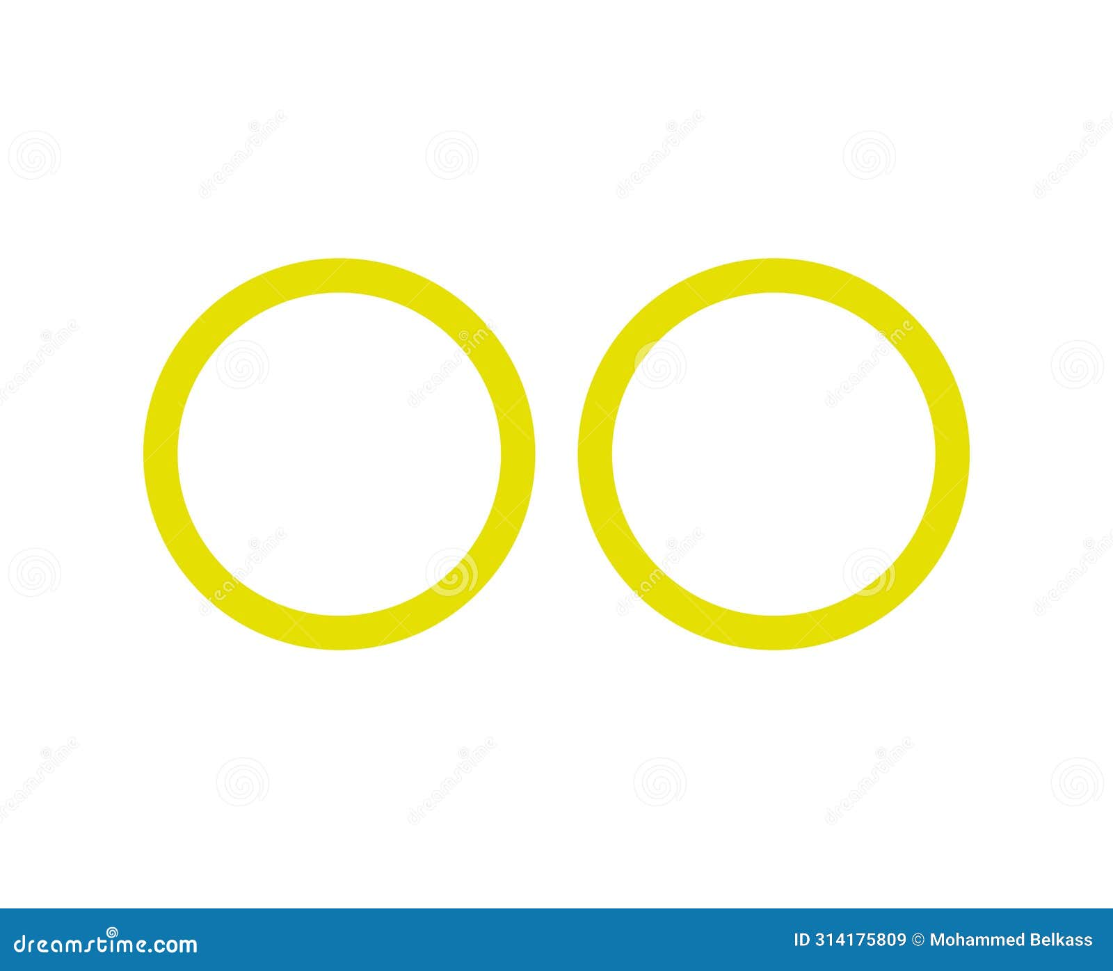 Circle Shape Outline Stroke Yellow Symbol Element Vector Graphic Design ...