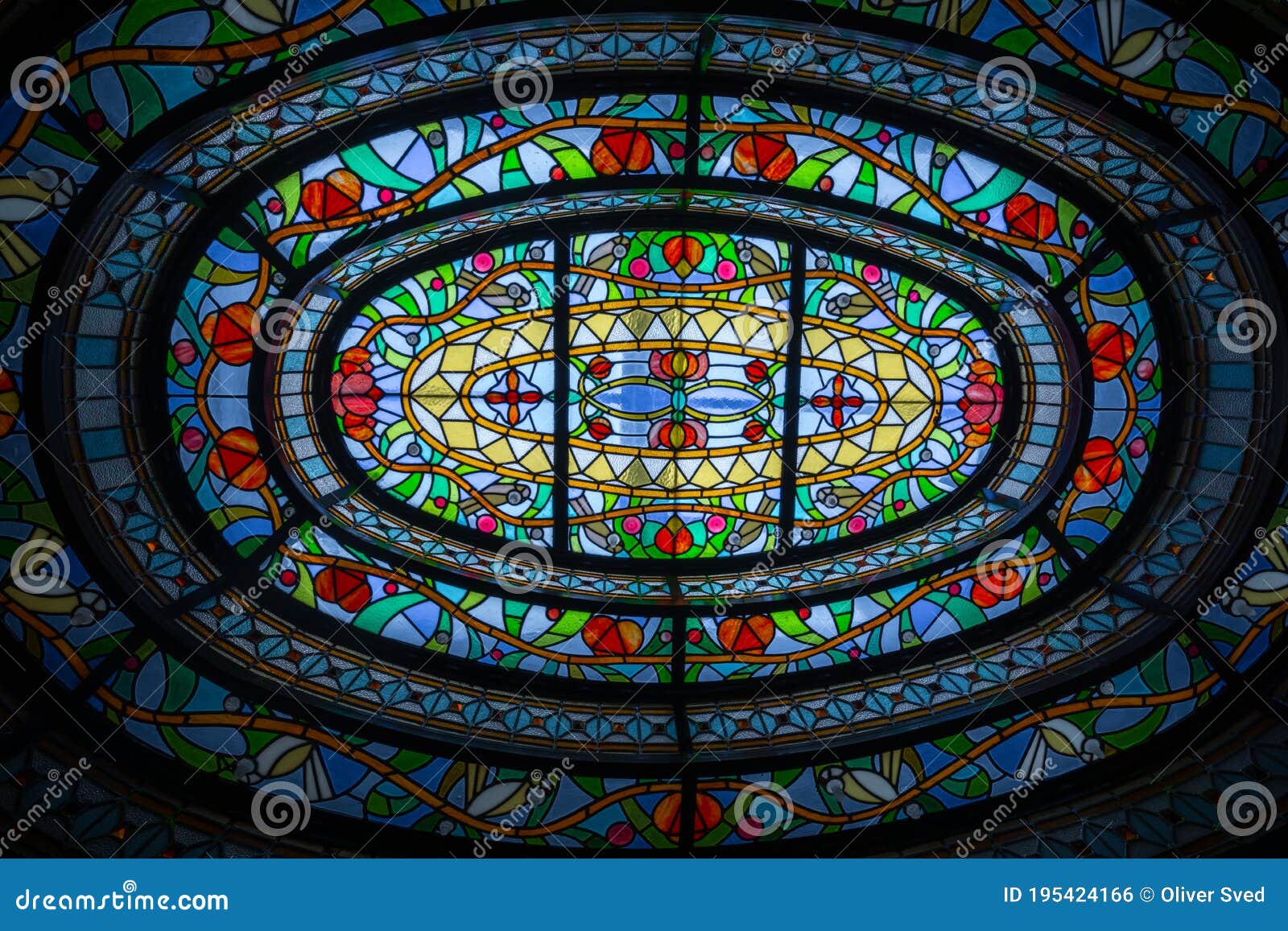Circle Shape Stained Glass Window Stock Photo - Image of glass ...