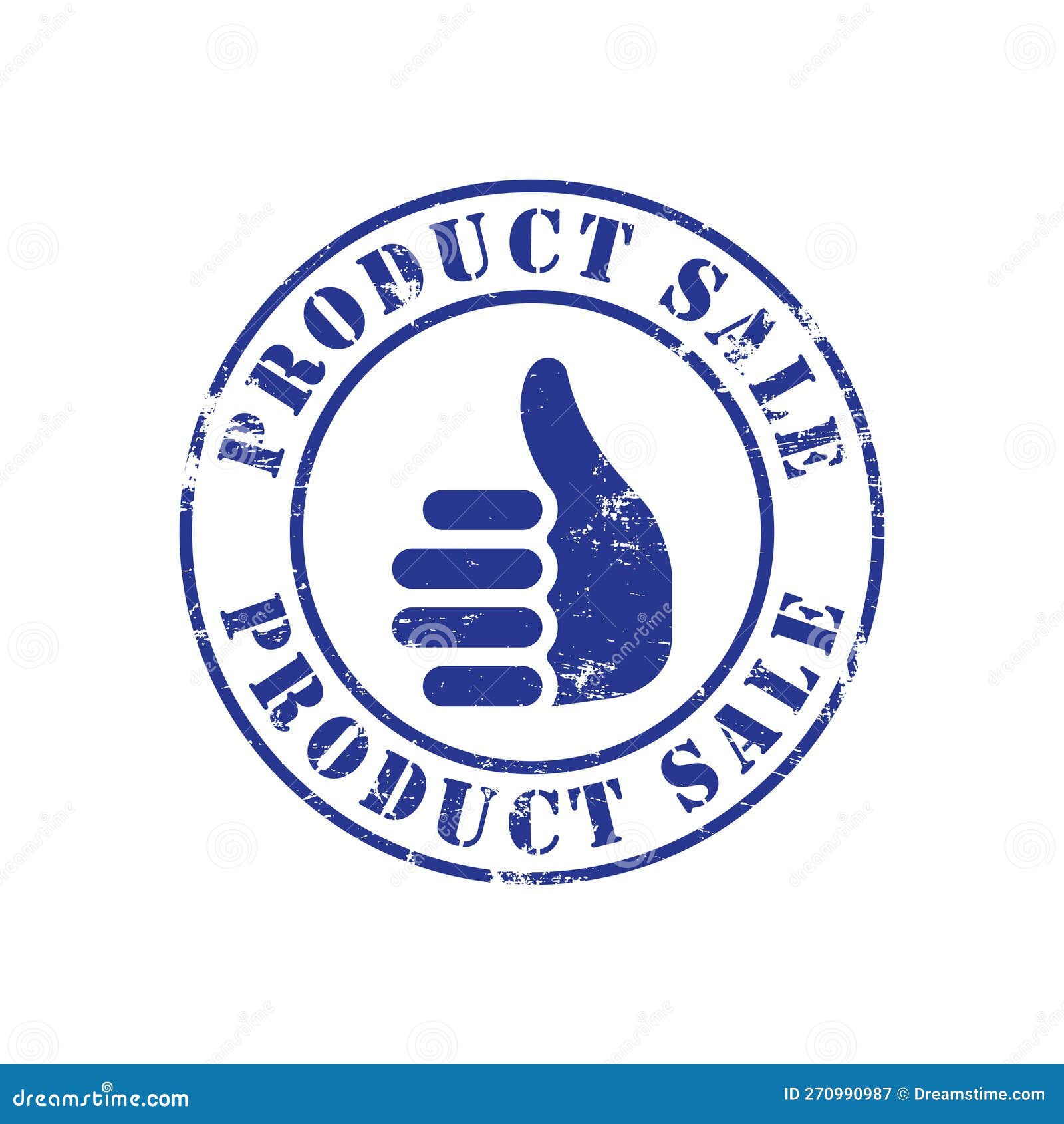 Thumb Stamp with Solid Color & Grunge Effect Stock Vector ...